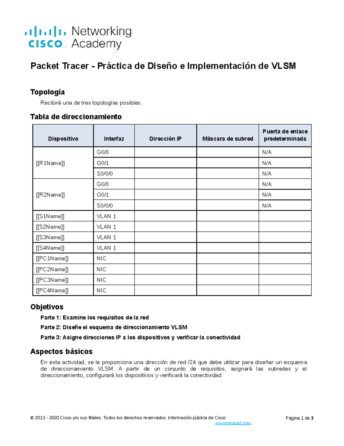 11.9.3-packet-tracer -vlsm-design-and-implementation-practice es-XL ...