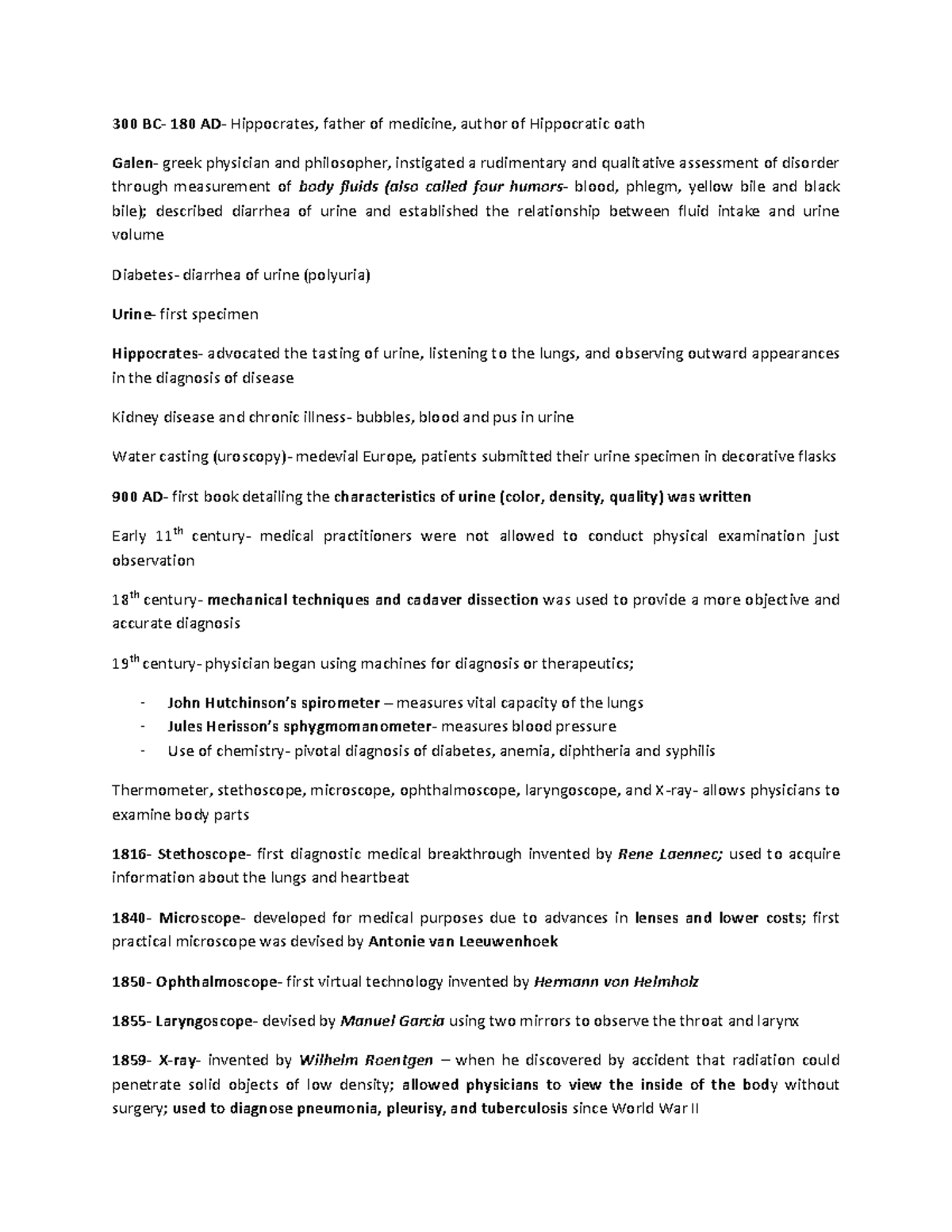 MTLE - notes - 300 BC- 180 AD- Hippocrates, father of medicine, author ...