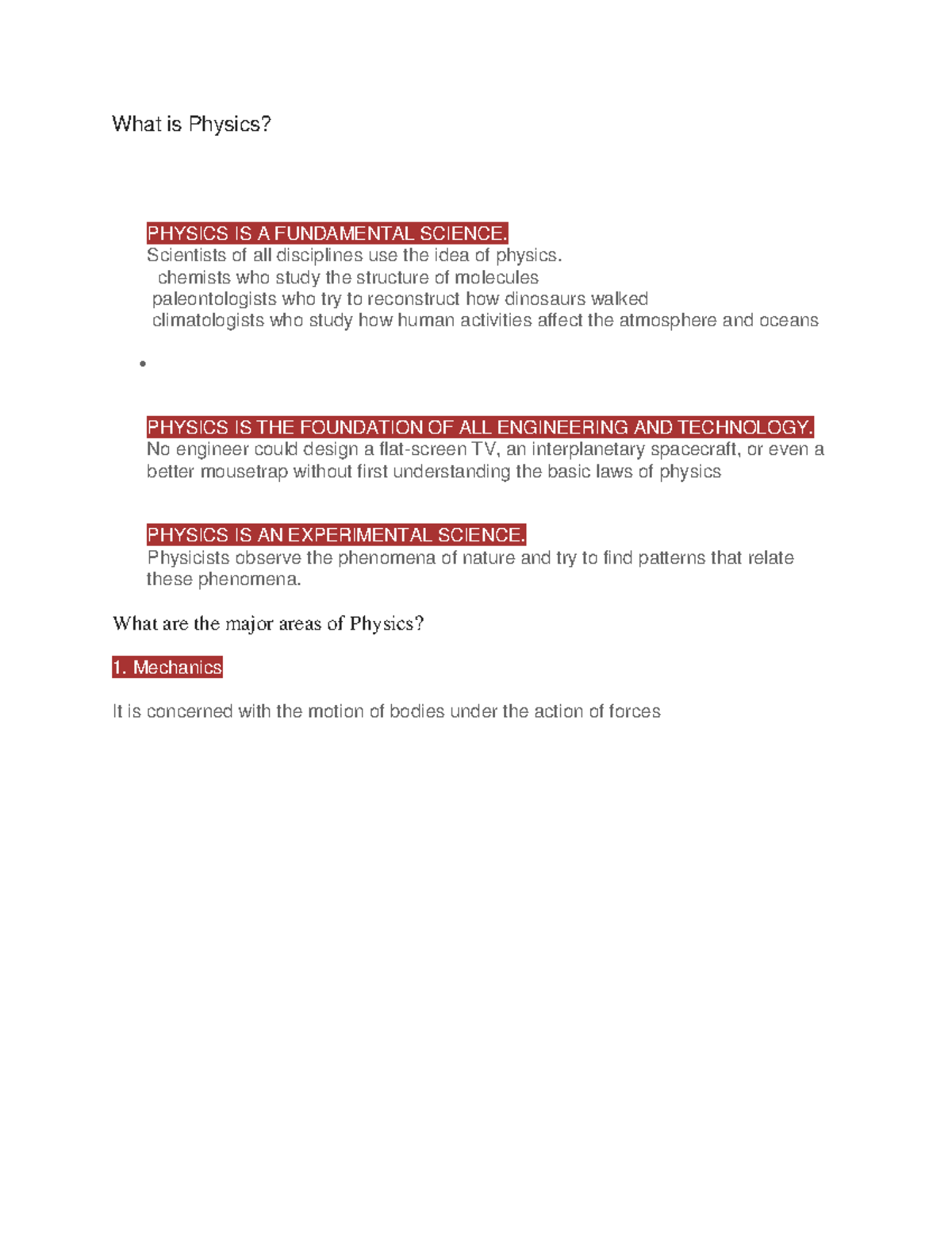 What is Physics - What is Physics? PHYSICS IS A FUNDAMENTAL SCIENCE ...