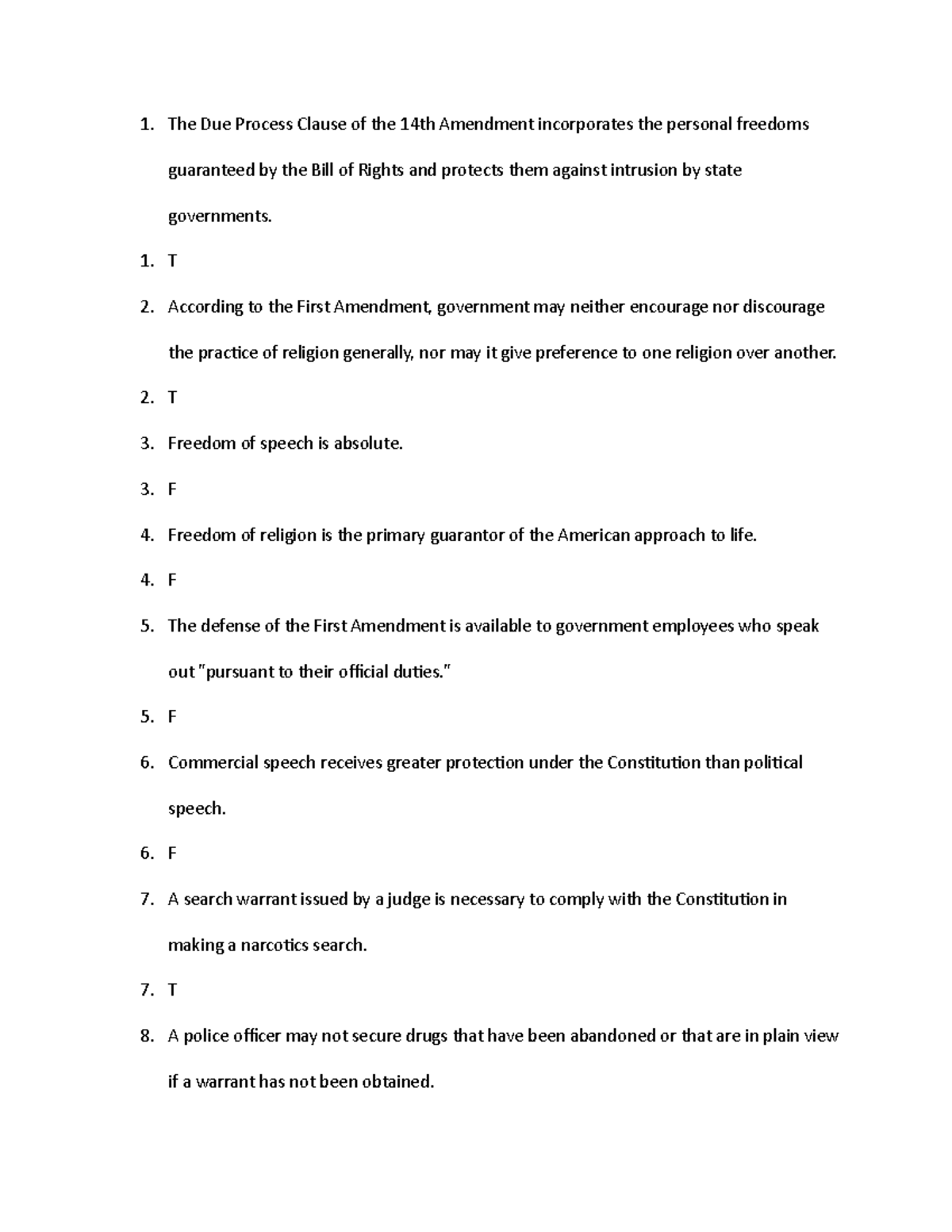 Busmgt 225 35 - The Due Process Clause of the 14th Amendment ...