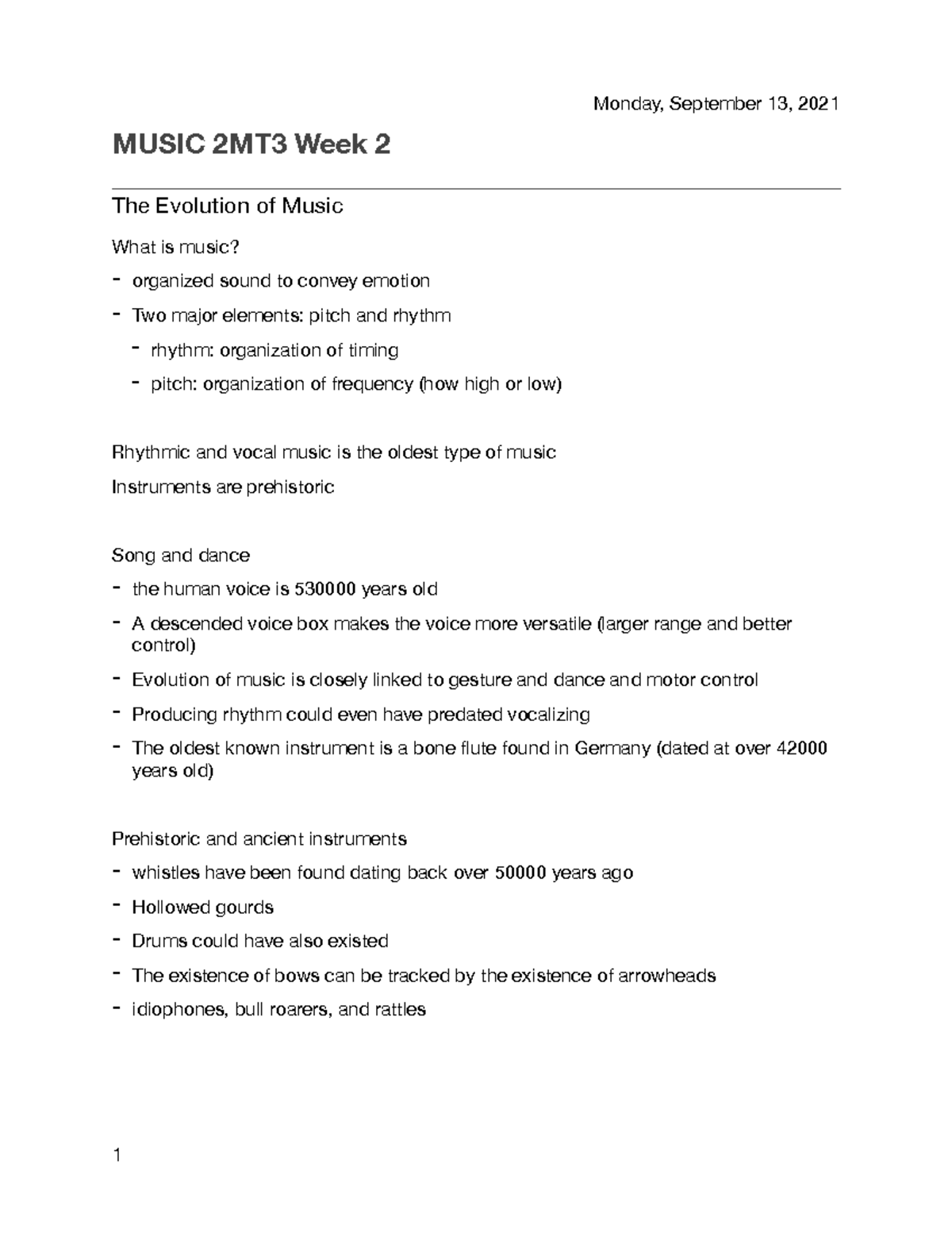 The Evolution of Music - Monday, September 13, 2021 MUSIC 2MT3 Week 2 ...