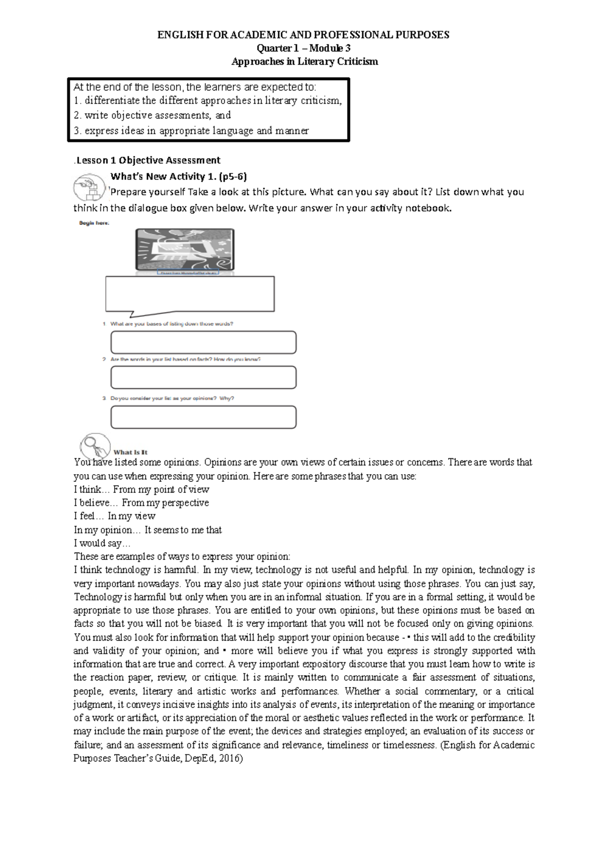 EAPP SLM WEEK 5 6 - Answers - Accountancy - Studocu