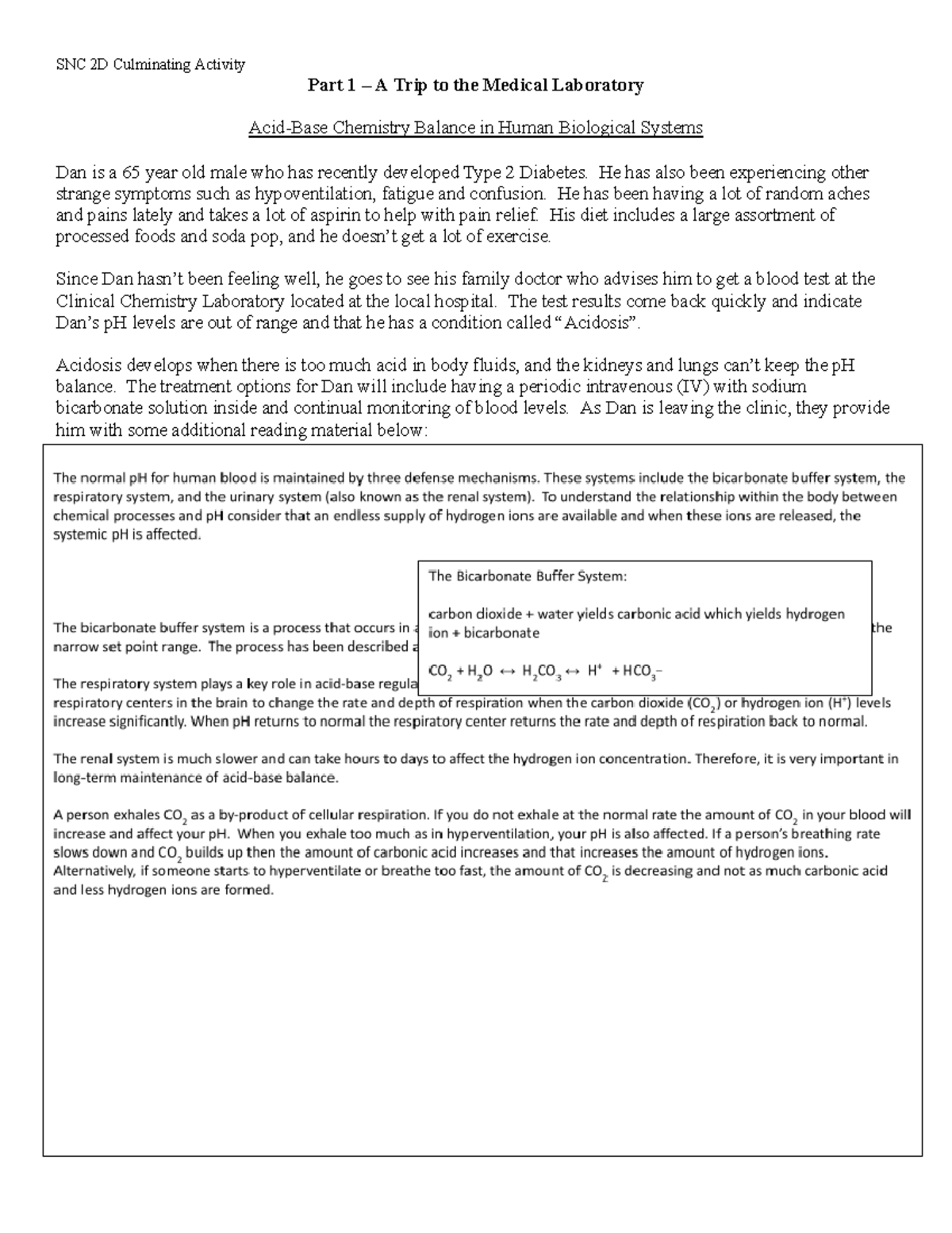 SNC 2D Culminating November 2020-1 - Part 1 – A Trip to the Medical ...