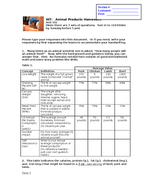 Animal science exam 1 study guide - AnS 101: Exam 1 and Course Grade ...