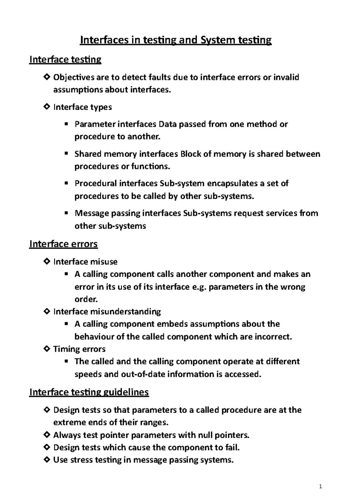 Interfaces in testing and System testing - Interfaces in testing and ...