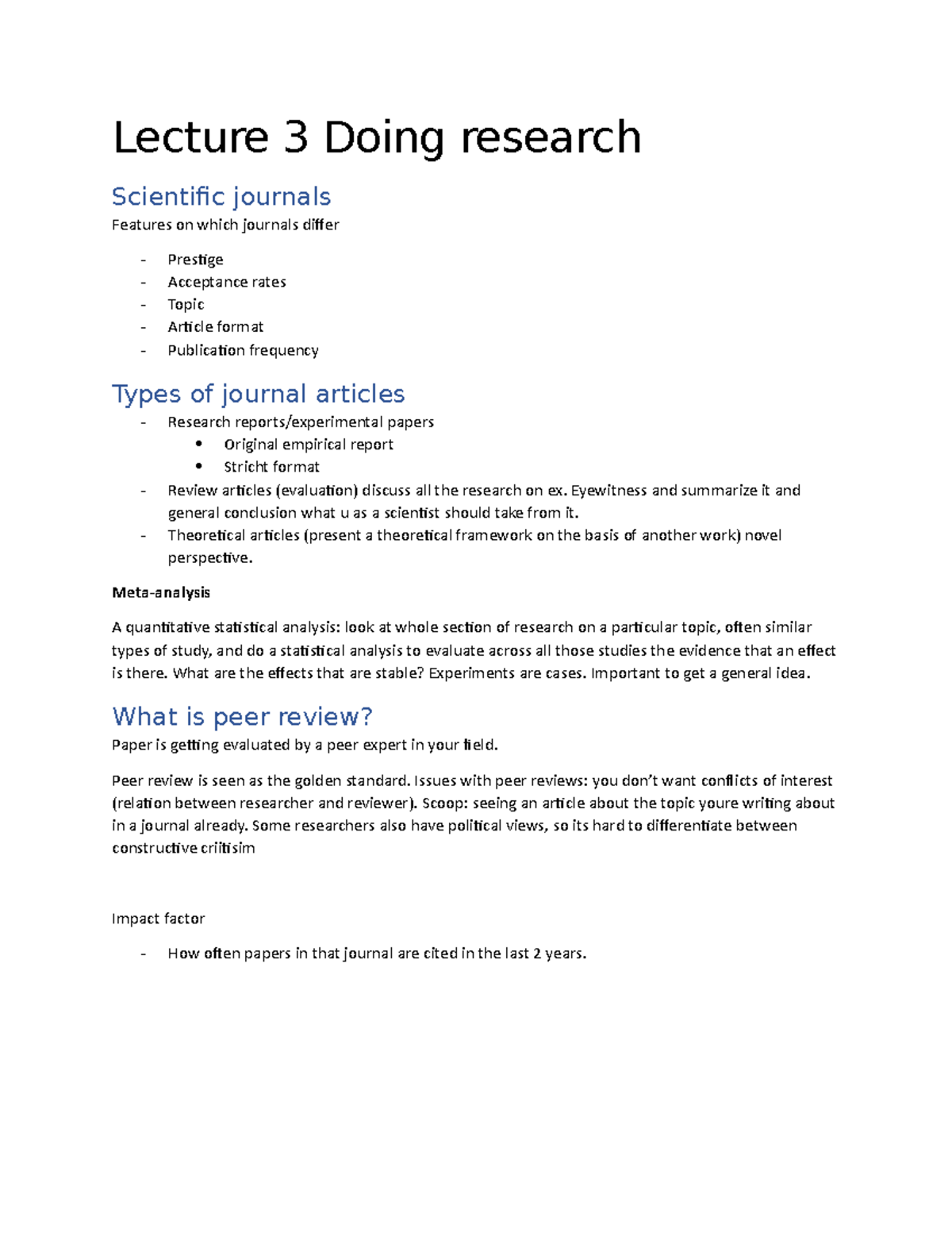 Lecture 3 Doing research - Lecture 3 Doing research Scientific journals ...