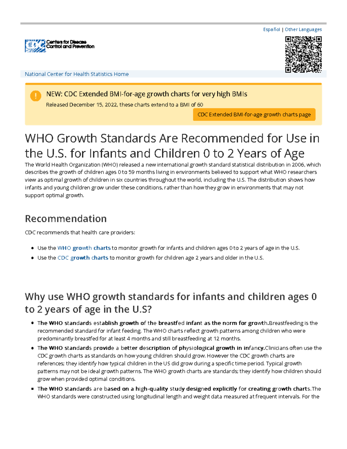 Growth Charts - WHO Child Growth Standards - Español | Other Languages ...