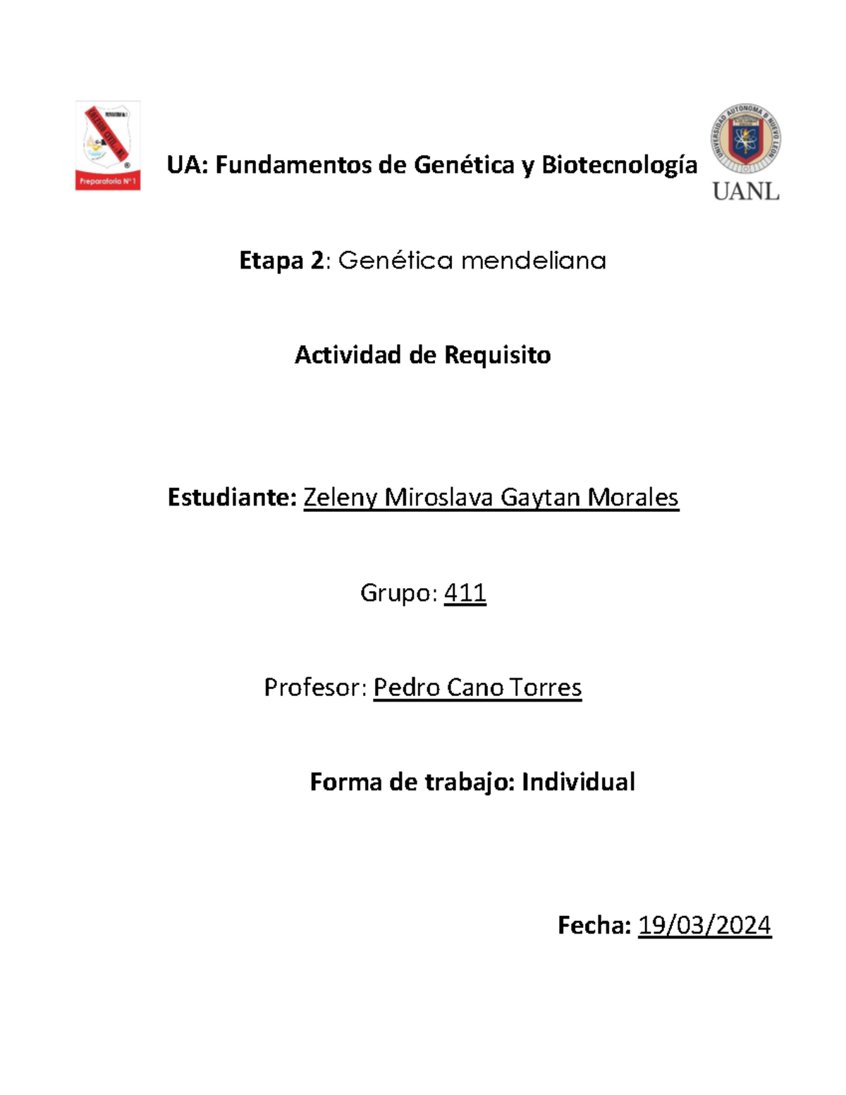 ZMGM Aretapa 2 FGy B - jjajdkwj - UA: Fundamentos de Genética y ...