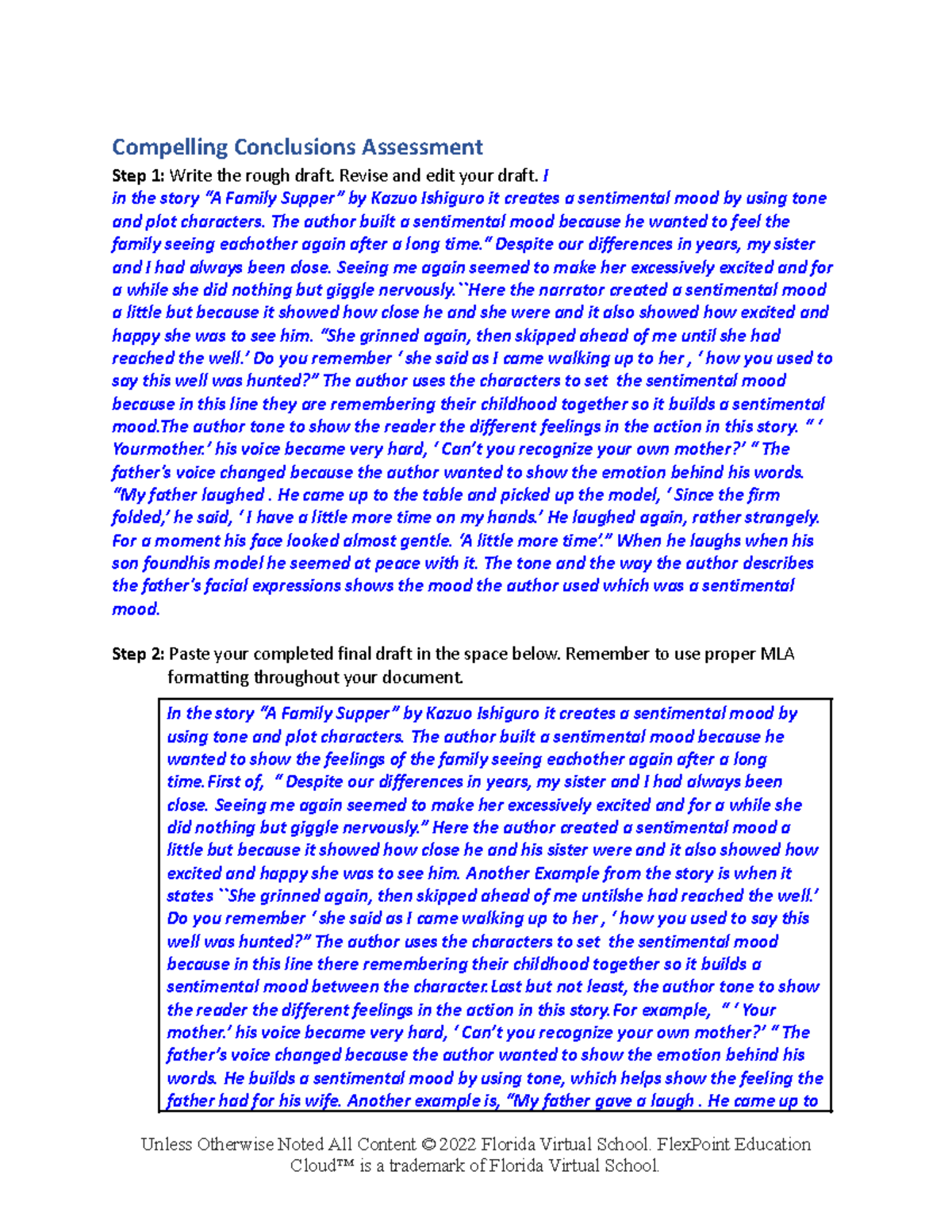 Compelling conclusions assignment - Compelling Conclusions Assessment ...