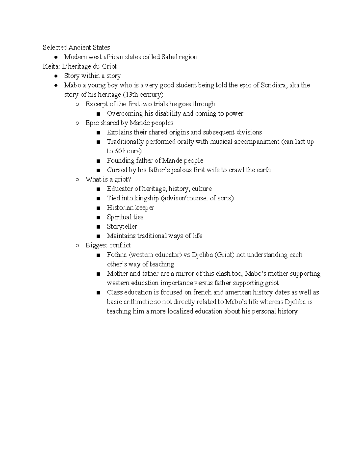 African History Lecture 1 - Selected Ancient States Modern west african ...