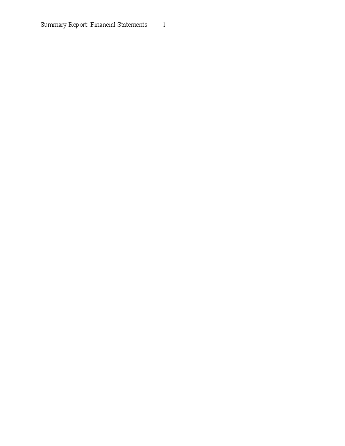 Acc201 7-1 Project summary Report - Summary Report: Financial ...