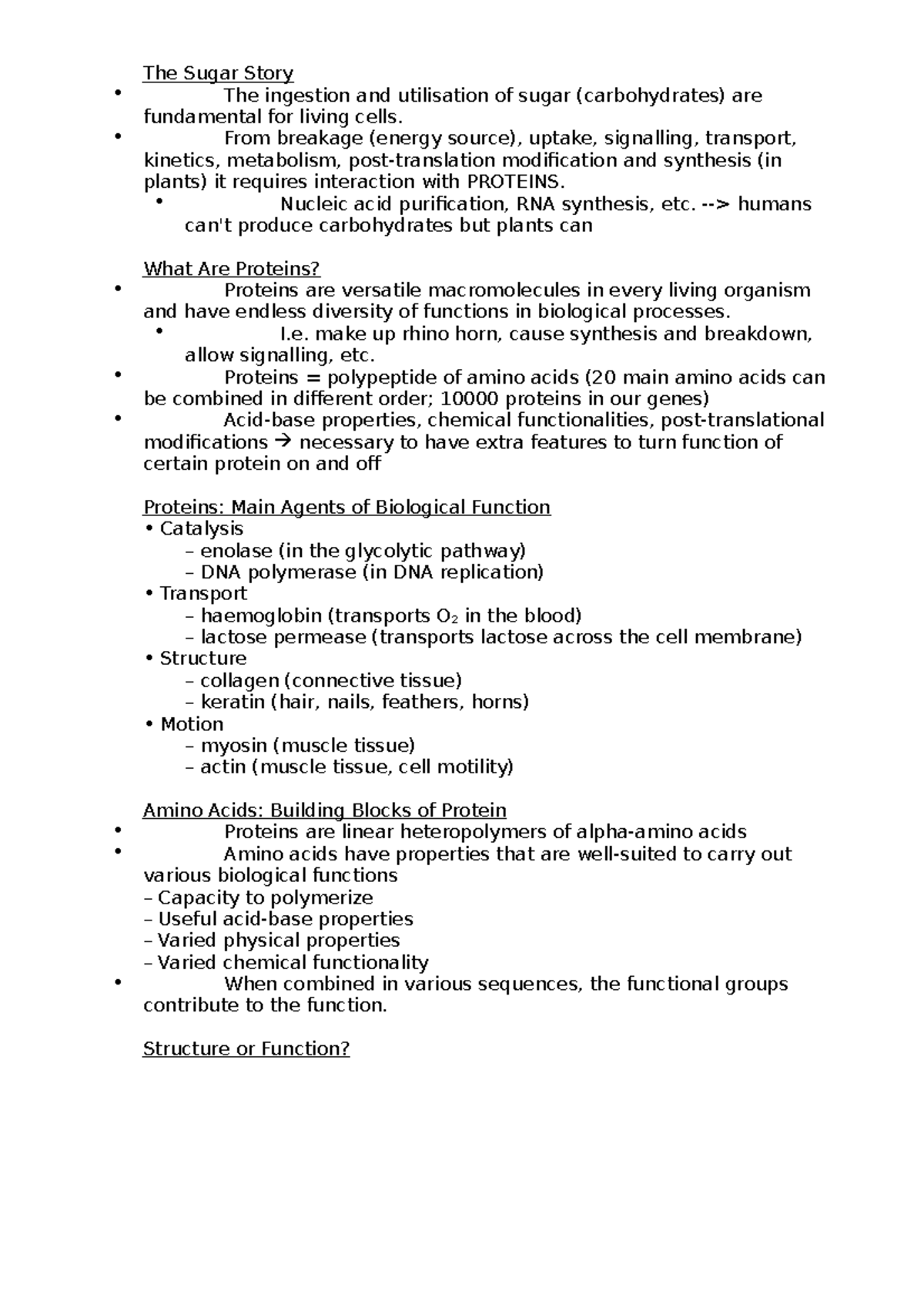 Module 1 Basics Notes - The Sugar Story The ingestion and utilisation ...