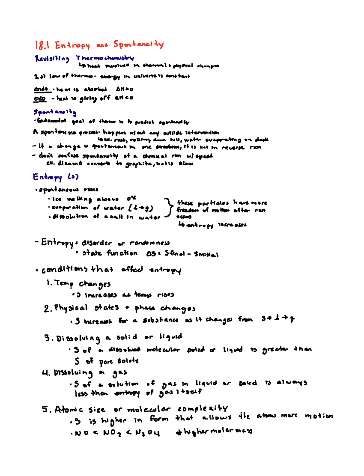 Chapter 18 Chemical Thermodynamics - 18 Entropy and Spontaneity ...
