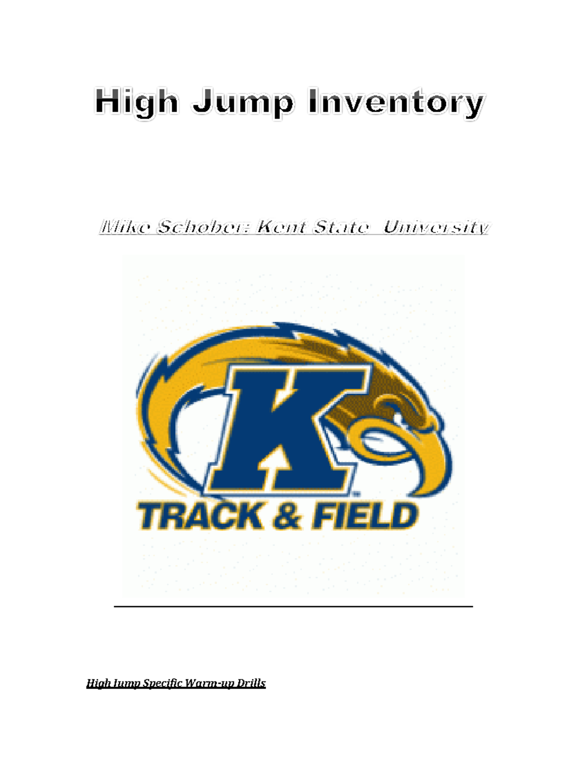 High Jump Specific - High jump skills - High Jump Specific Warm-up ...