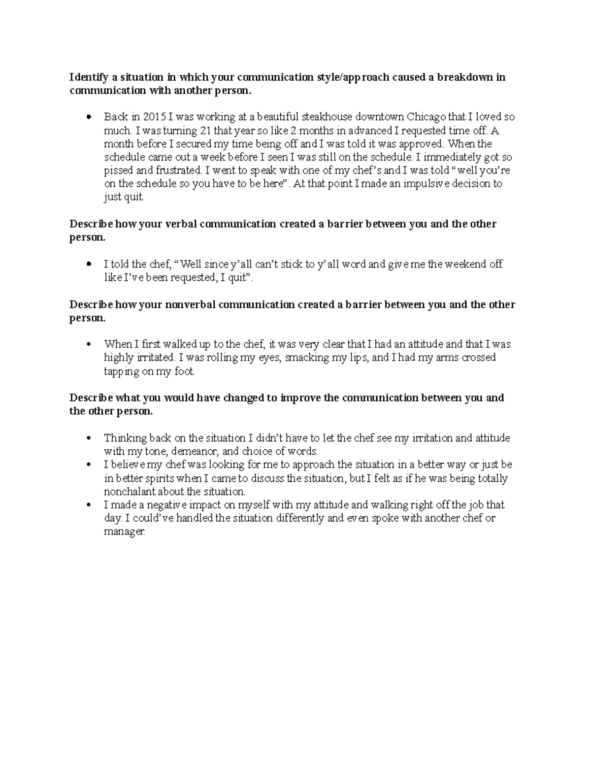 CJ-140 Unit 3 Journal - Identify a situation in which your ...