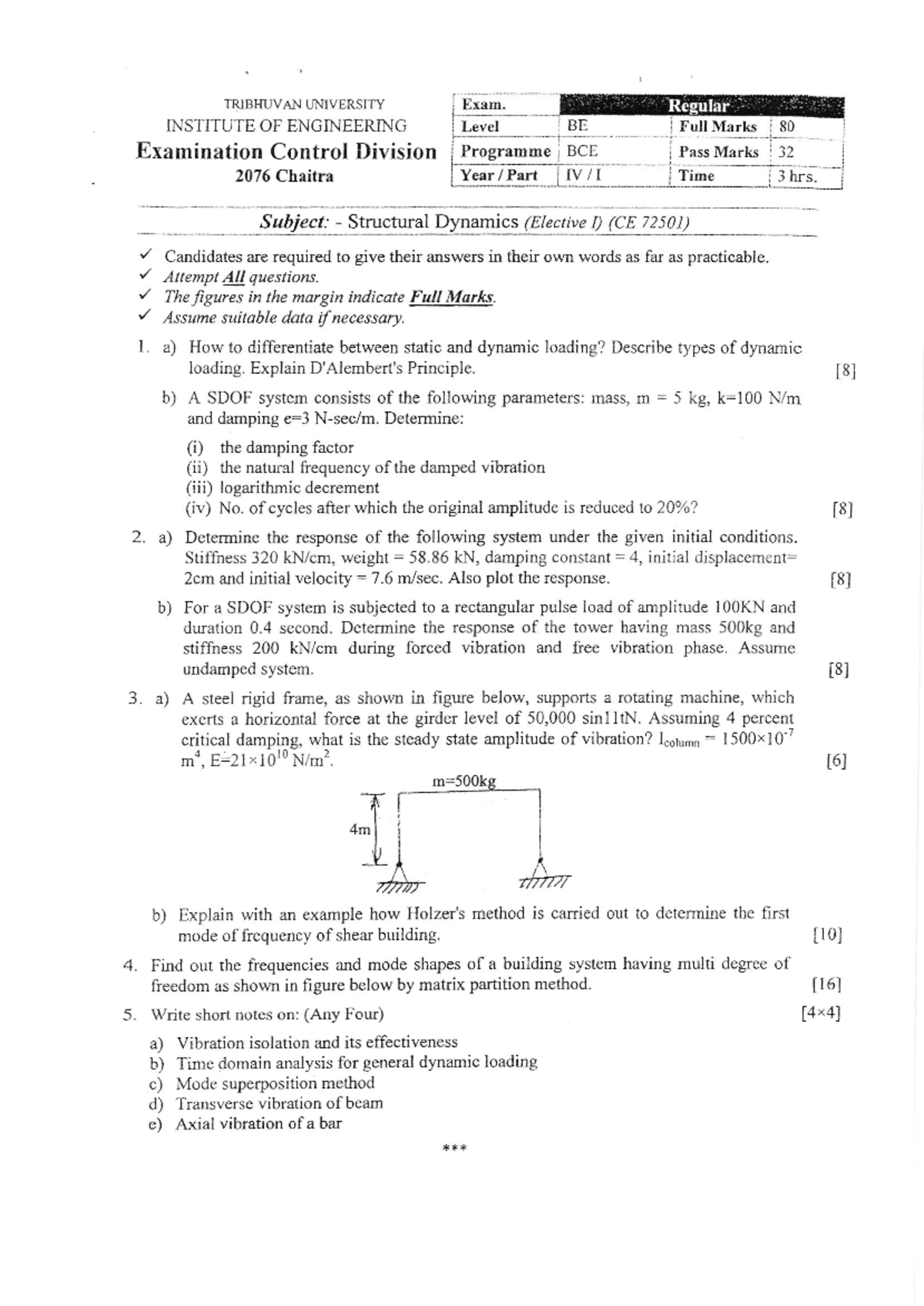 Structural Dynamics structural engineering - CUTe - Studocu