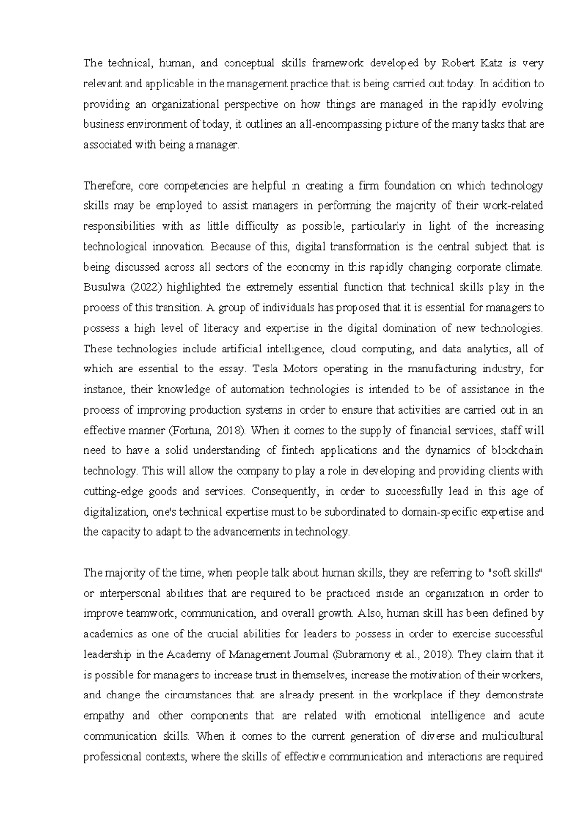 WMGM1002 Principles of Management Essay - The technical, human, and ...