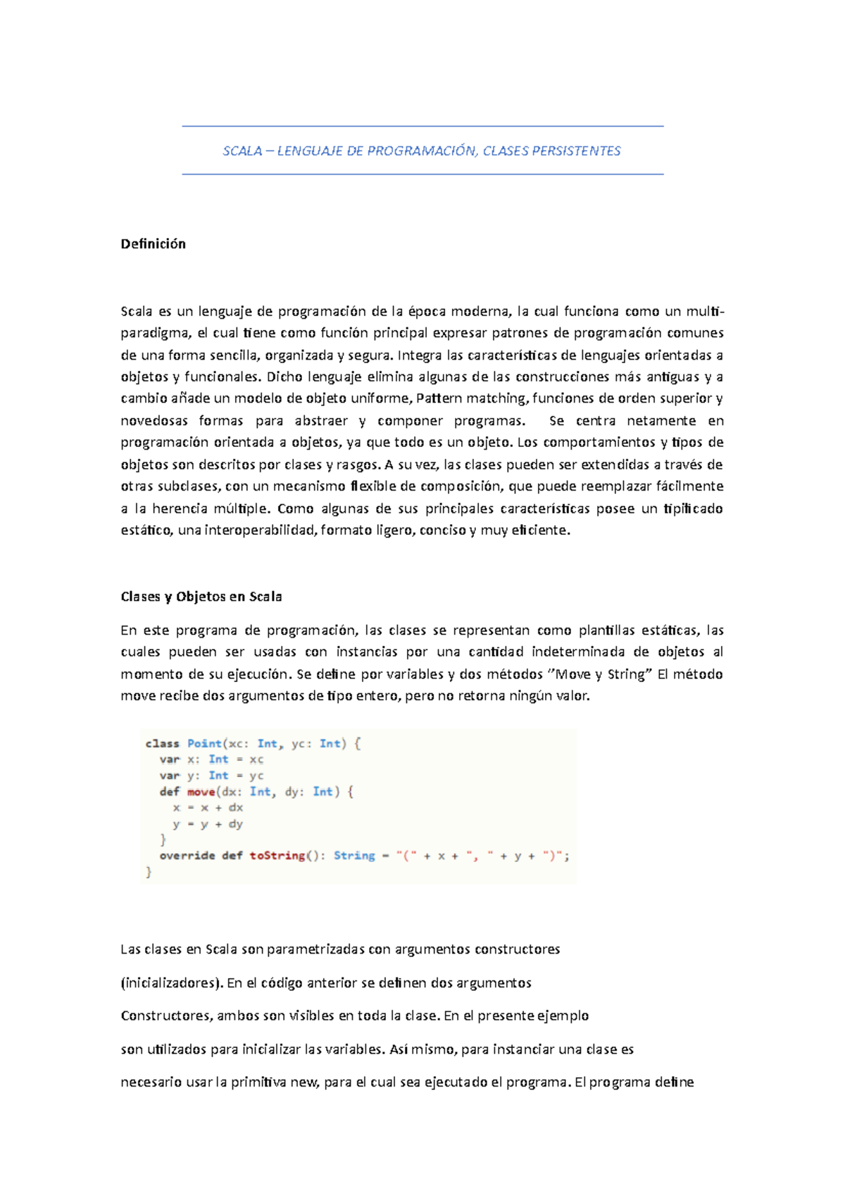 Escala 1 - SCALA – LENGUAJE DE PROGRAMACIÓN, CLASES PERSISTENTES ...
