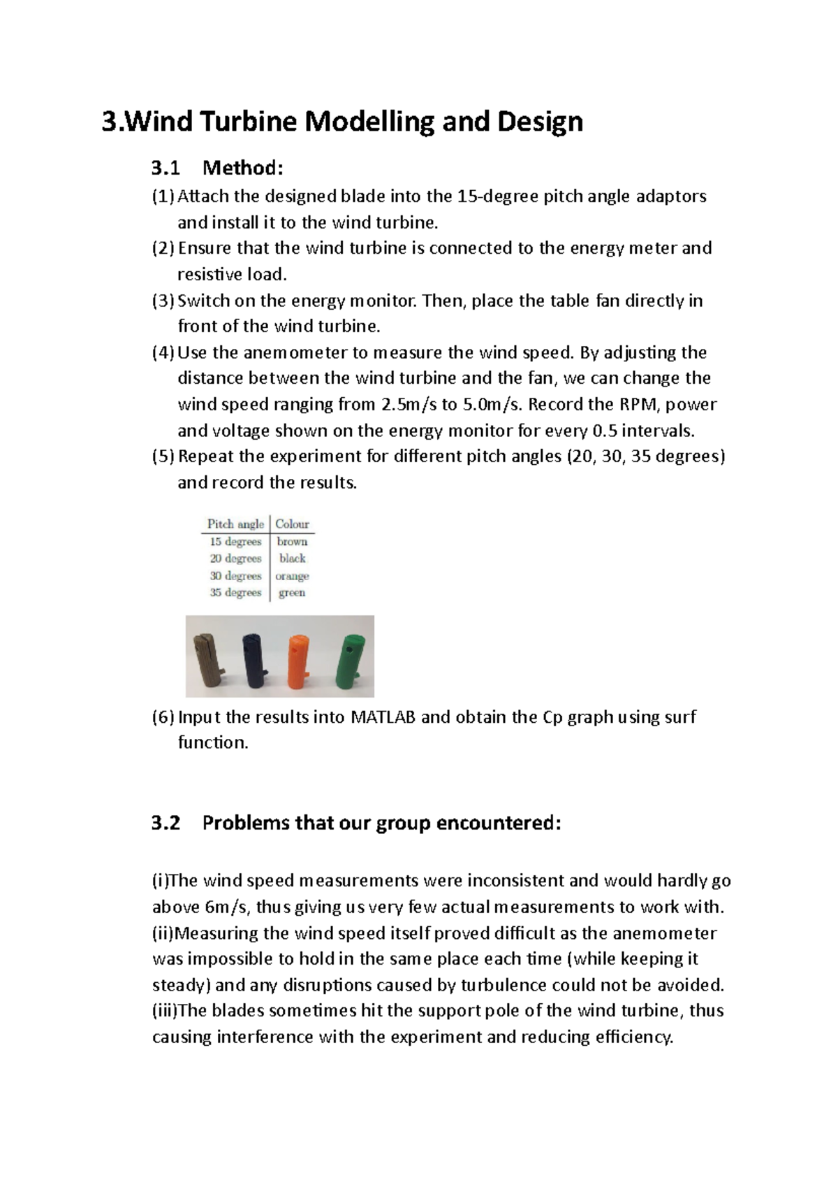 Final report - Turbine design - 3 Turbine Modelling and Design 3 Method ...