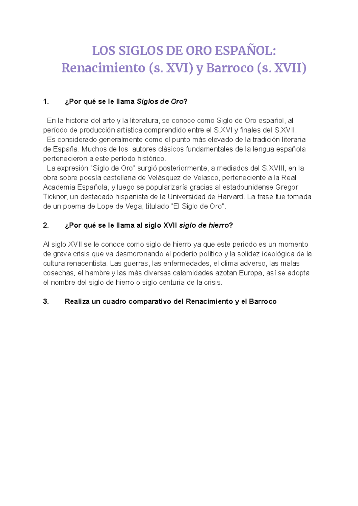 Copia de Paula Pérez Gómez - LOS Siglos DE ORO Español Renacimiento (s ...