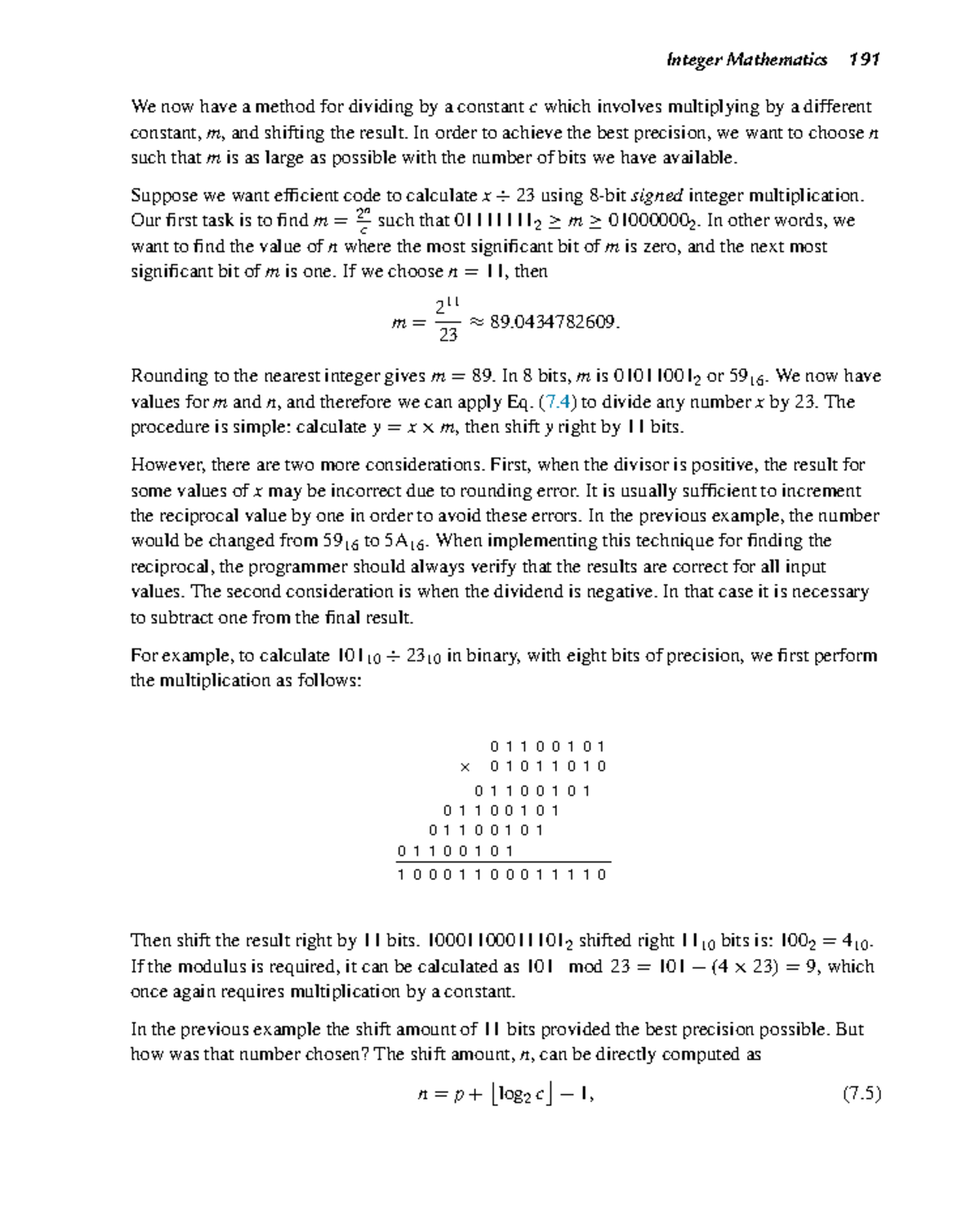 Modern Assembly Language Programming 45 Integer Mathematics 191 We Now Have A Method For