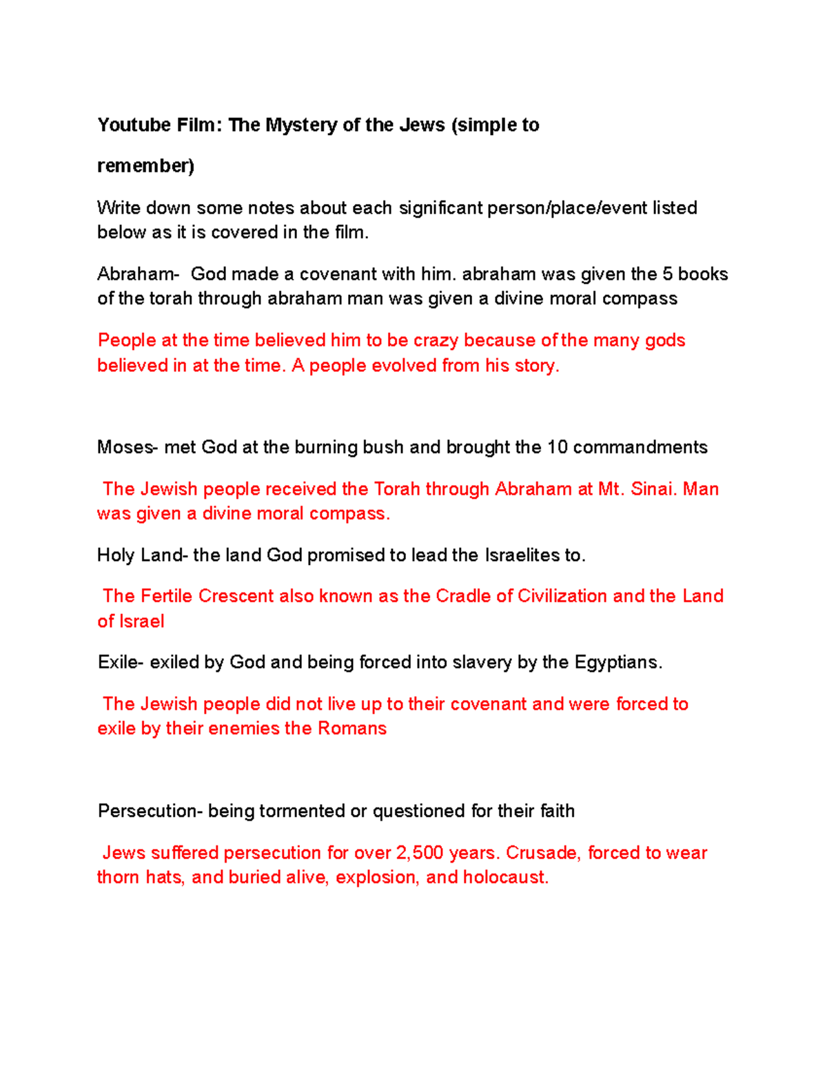 Video Notes The Mystery of the Jews - Youtube Film: The Mystery of the ...