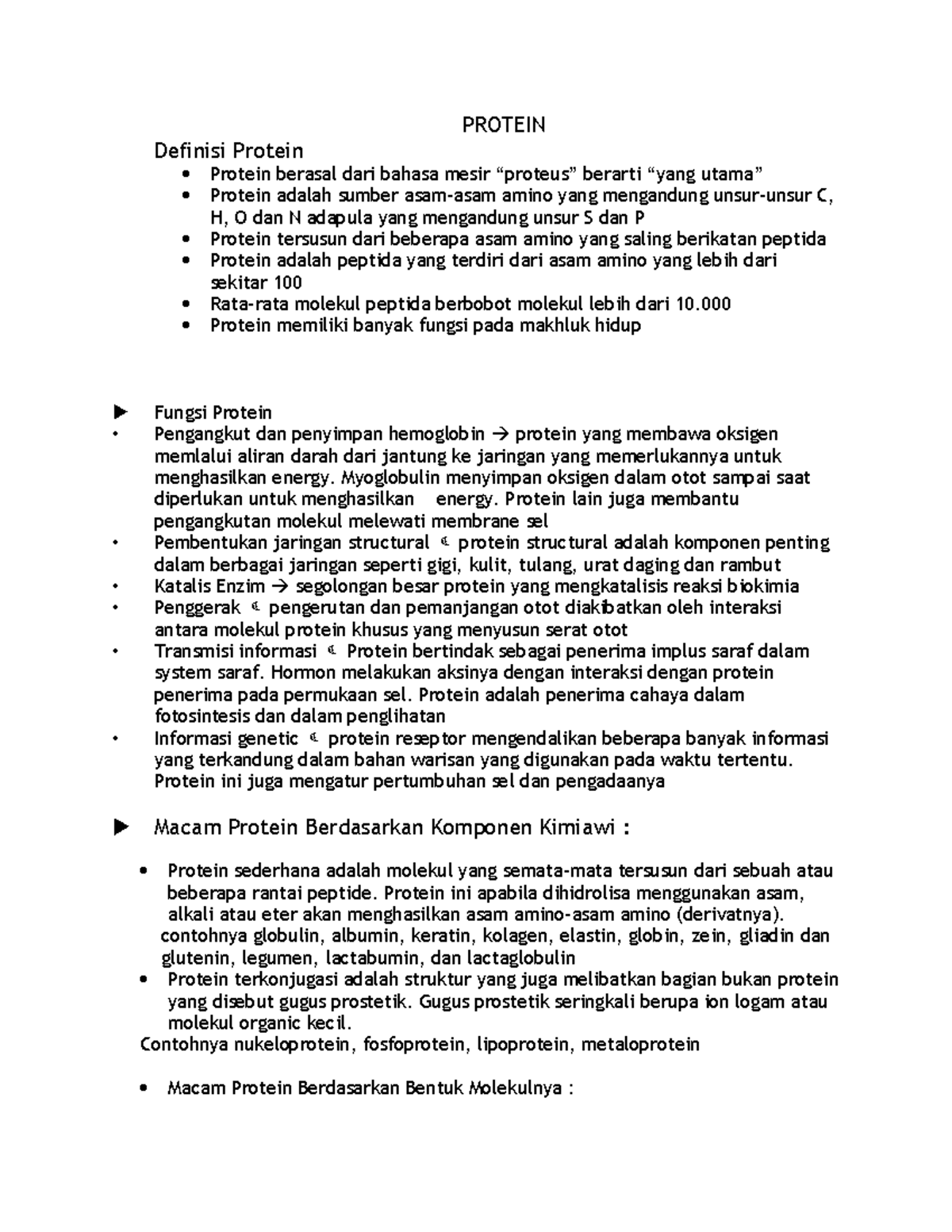 Protein - Protein memiliki banyak fungsi pada makhluk hidup Fungsi ...