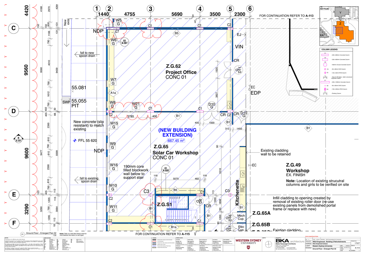 A-114 Ground Floor - Enlarged Plan 02 - ABREVIATIONS ####### ADJ AC ...