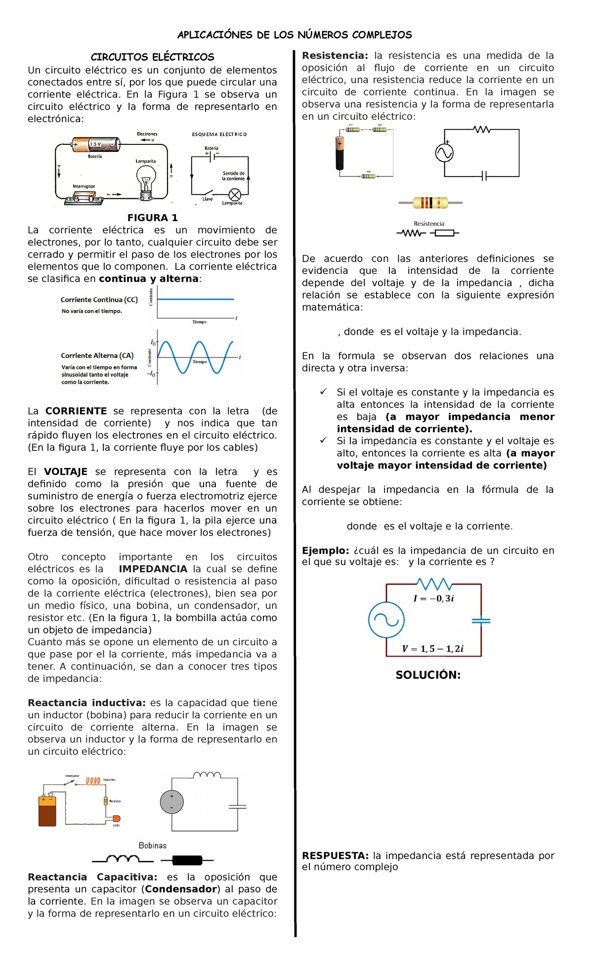 Circuitos - Talleres - APLICACIÓNES DE LOS NÚMEROS COMPLEJOS CIRCUITOS ...