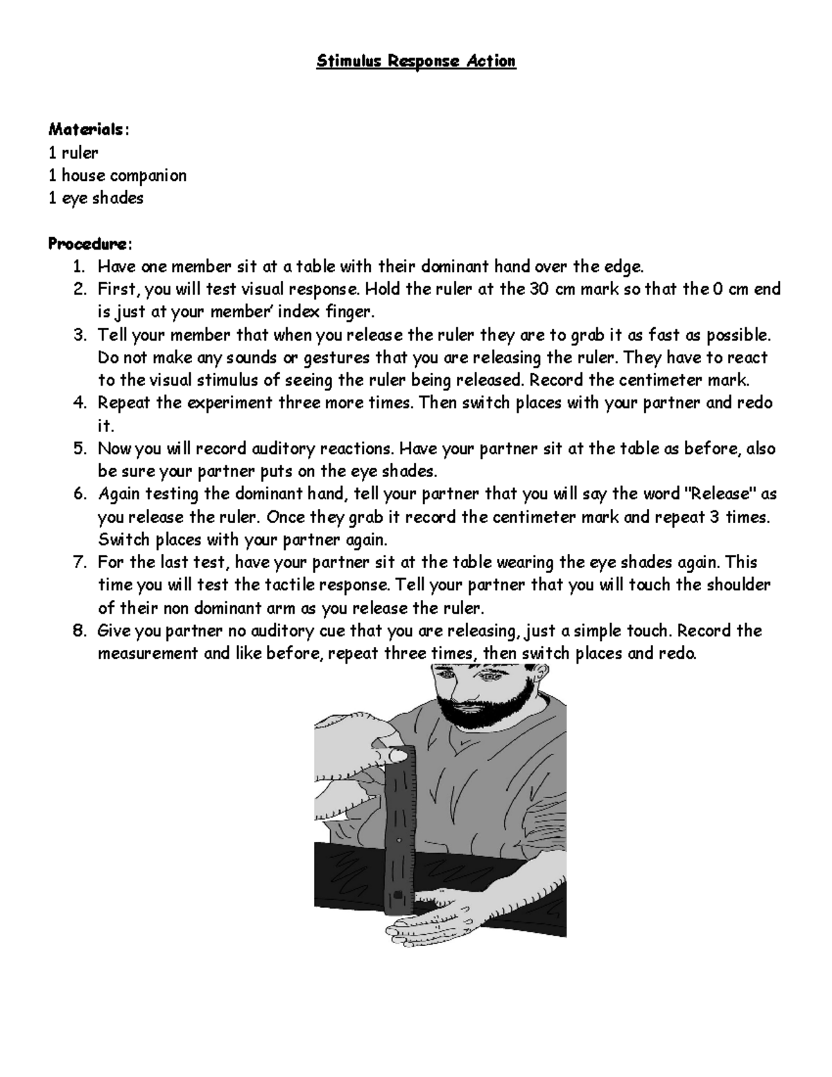 Activity Stimulus Response Action - Stimulus Response Action Materials ...