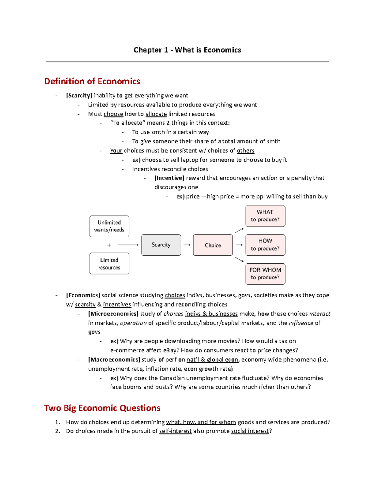 Chapter 1 - What is Economics - Chapter 1 - What is Economics ...
