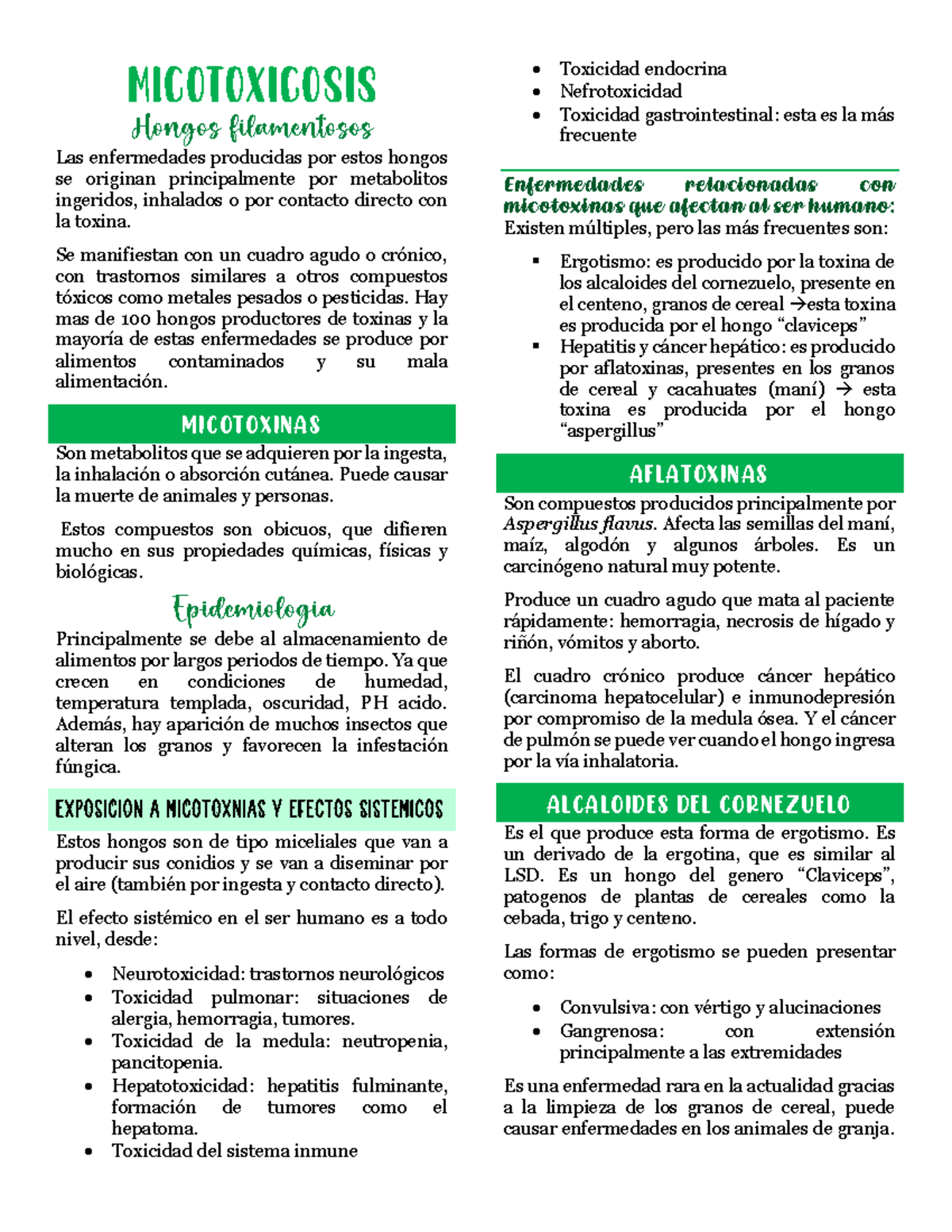 Micotoxicosis PDF - ... - Las enfermedades producidas por estos hongos ...