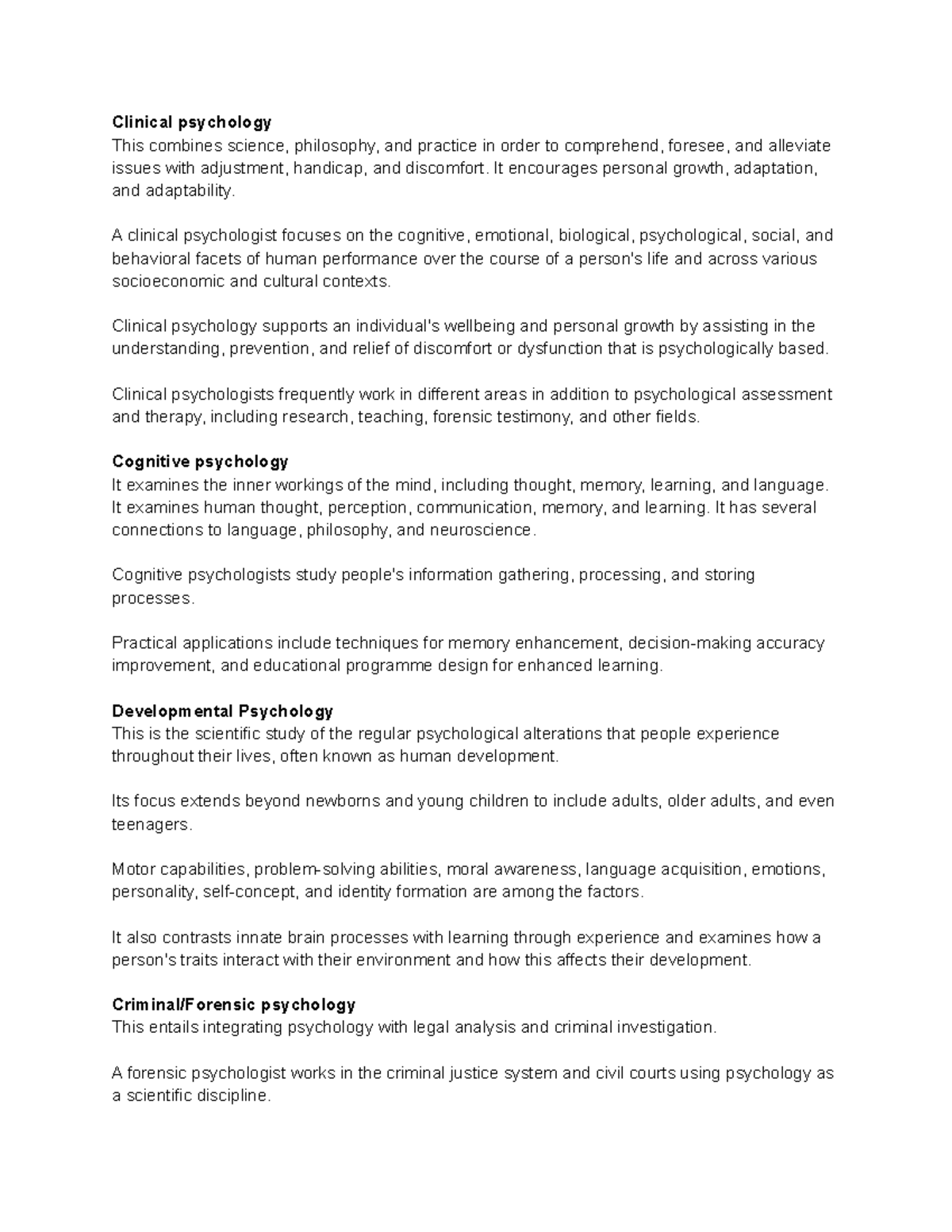 Types of psychology - Clinical psychology This combines science ...