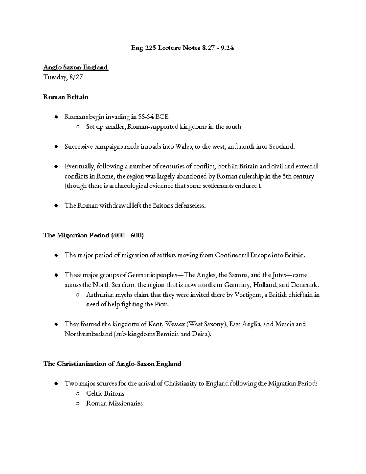 Eng 225 Lecture Notes 8.27 - 9 - Eng 225 Lecture Notes 8 - 9 Anglo ...