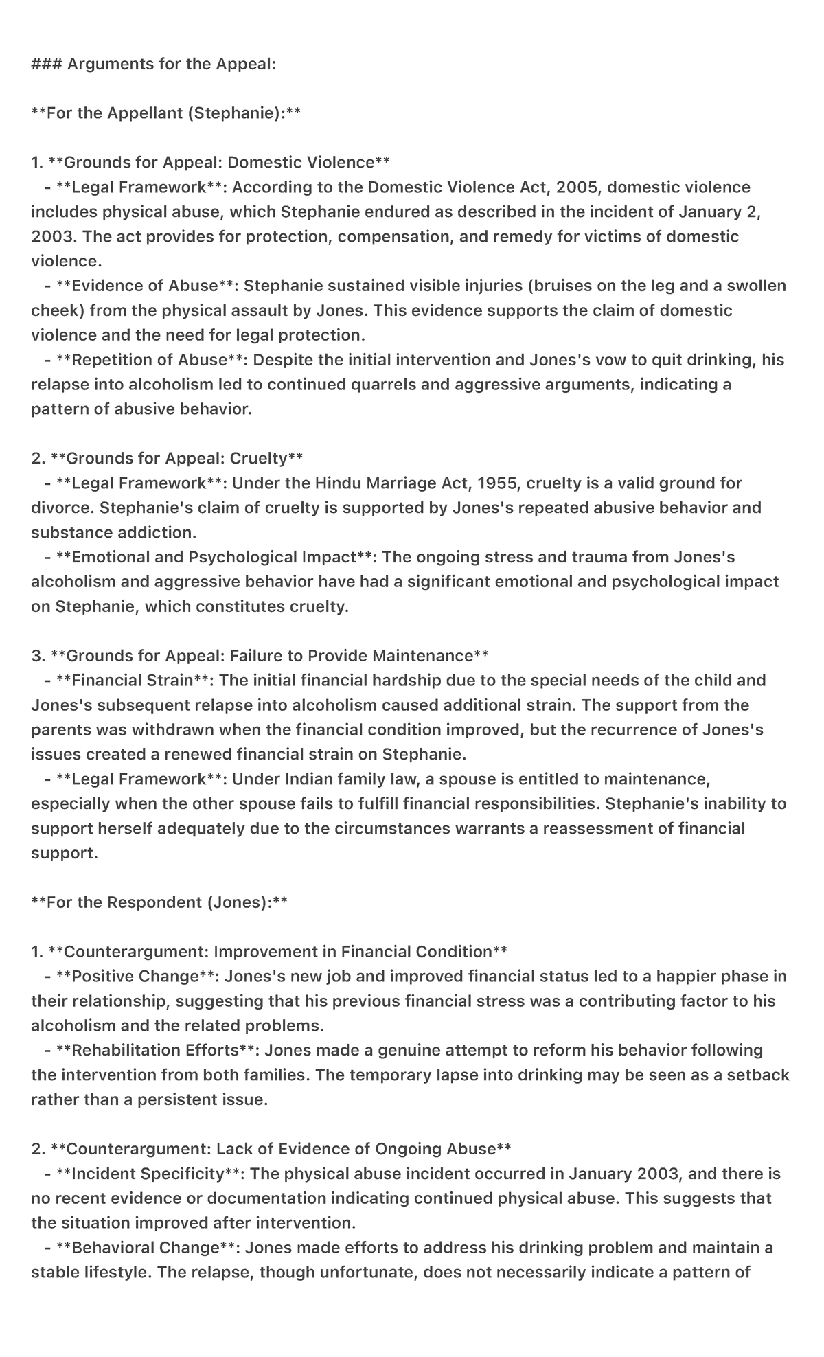 Arguments for the Appeal - Arguments for the Appeal: For the Appellant ...