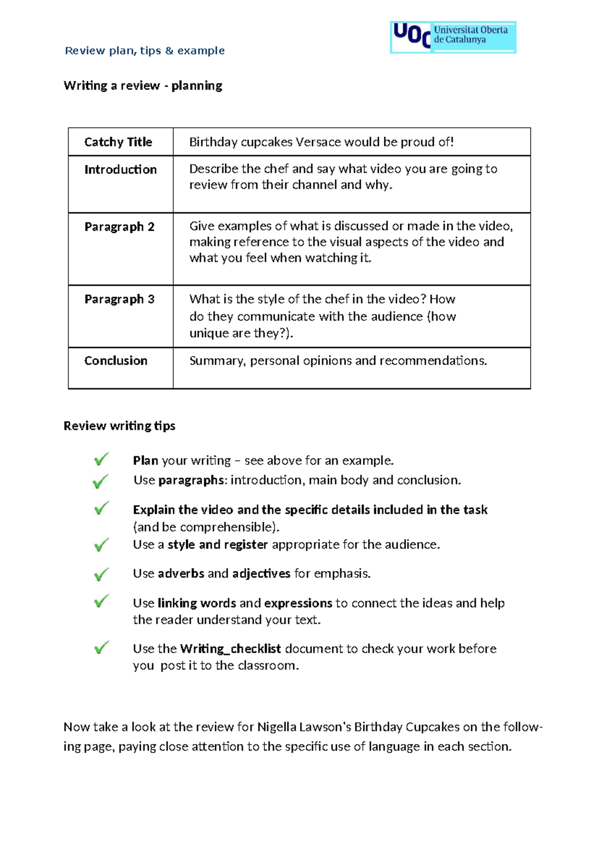 Review plan tips example - Review plan, tips & example Writing a review ...