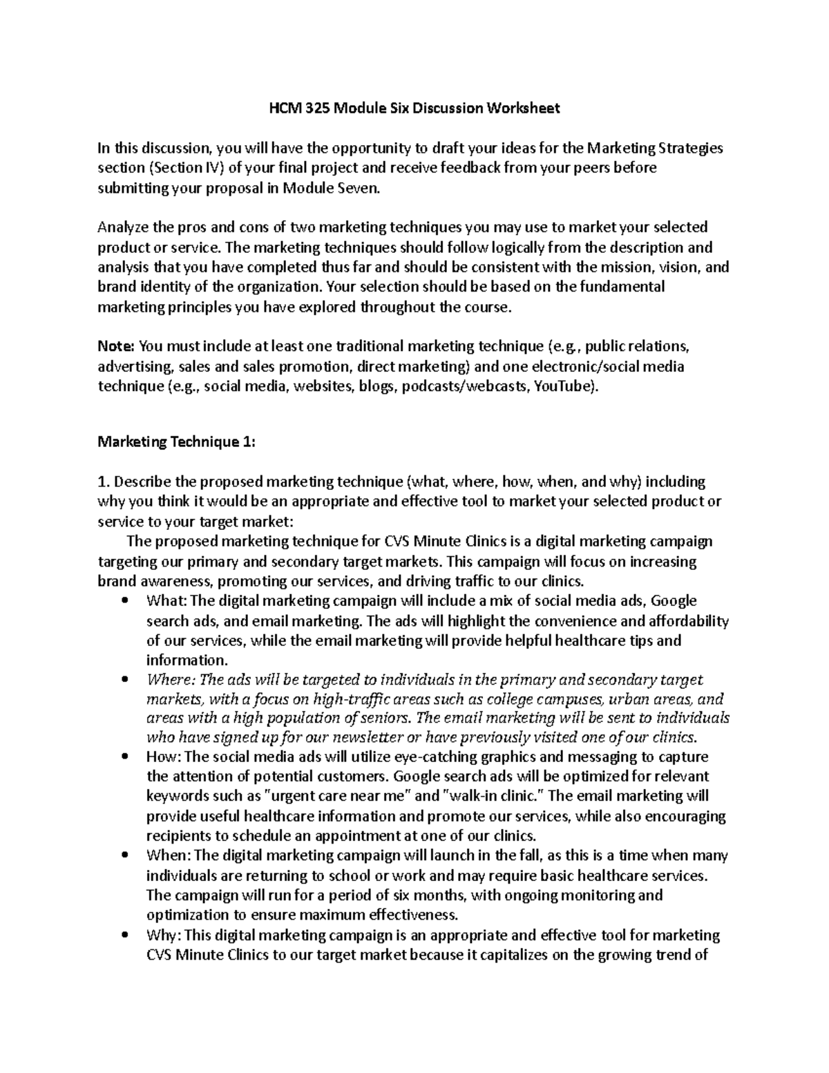 HCM 325 Module Six Discussion Worksheet - Analyze the pros and cons of ...