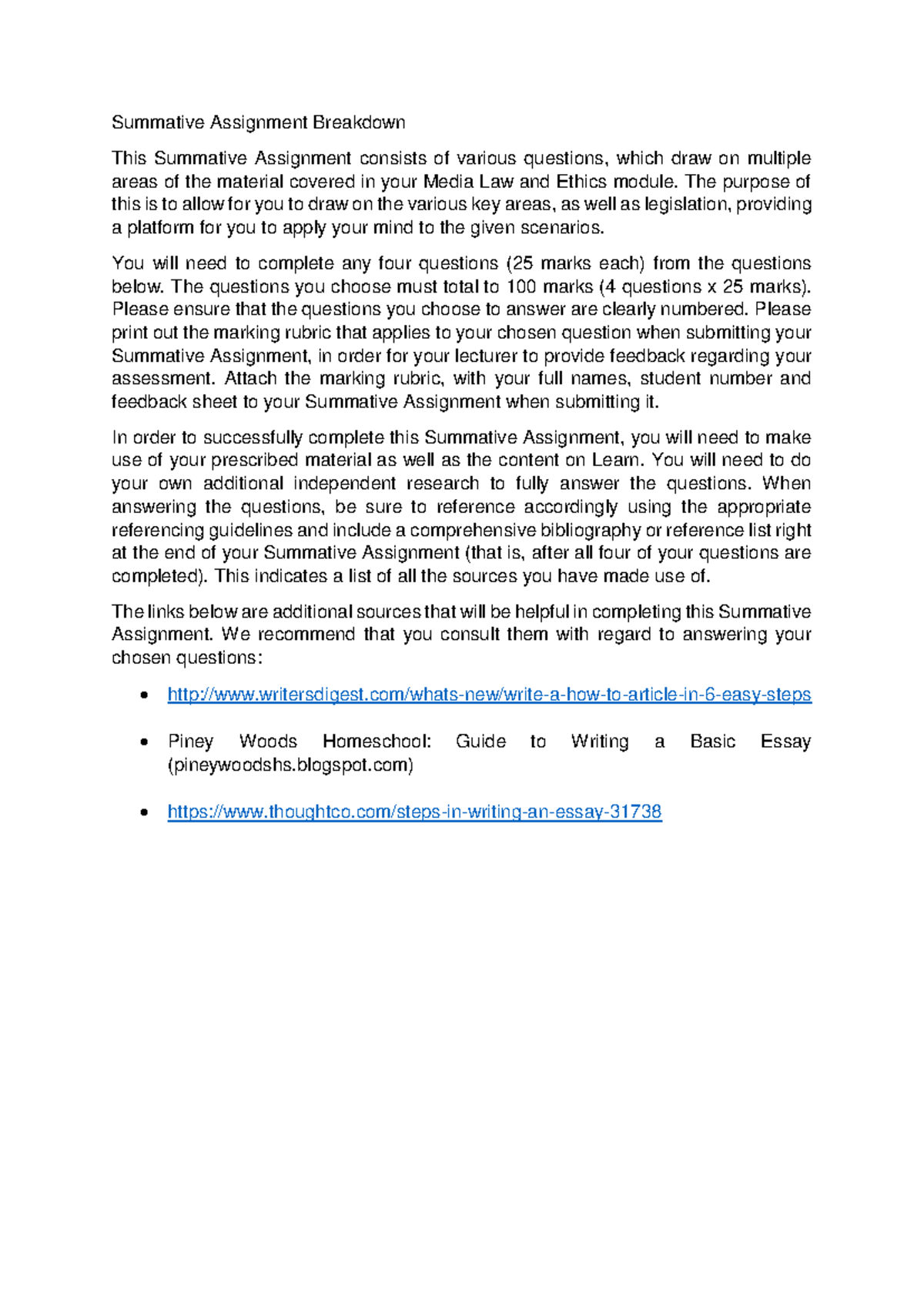 MLET7311 Summative Assignment Questions - Summative Assignment Breakdown This Summative ...