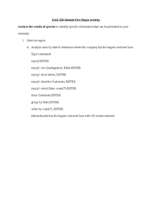 DAD 220 Module Two Activity 2-3 - 1 DAD 220 Module Two Activity 2 How ...