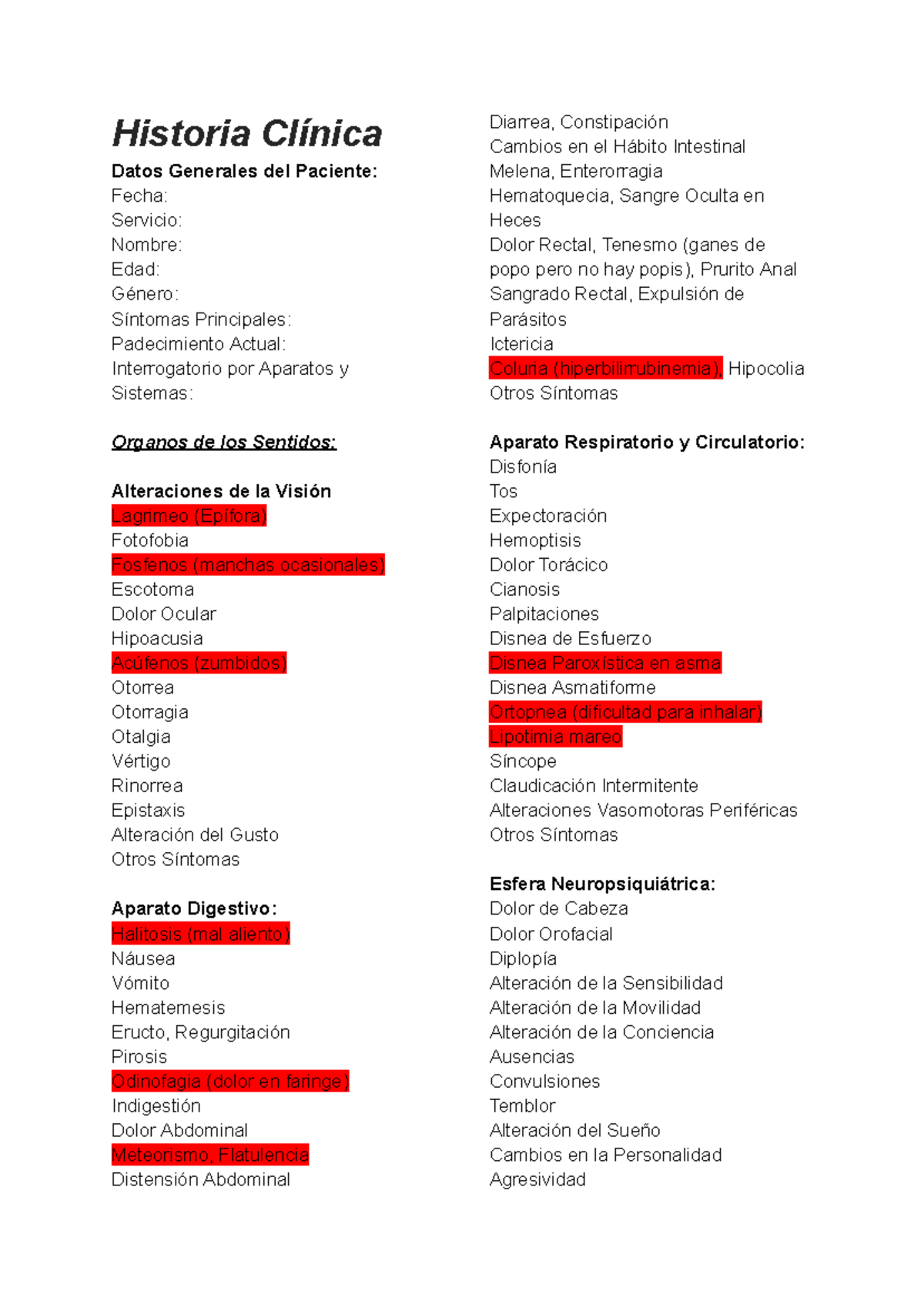 GUIA DE SIMU UWU 1 Parcial 3 - Historia Clínica Datos Generales del ...