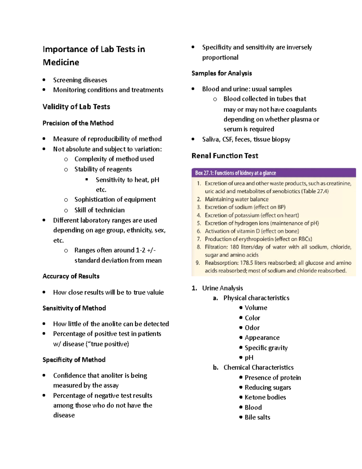 BIO 04-05-2021- Clinical- Biochemistry- Notes - Importance of Lab Tests ...