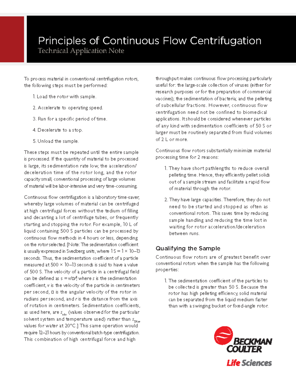 Principlesof Continuous Flow Centrifugation - Principles of Continuous ...