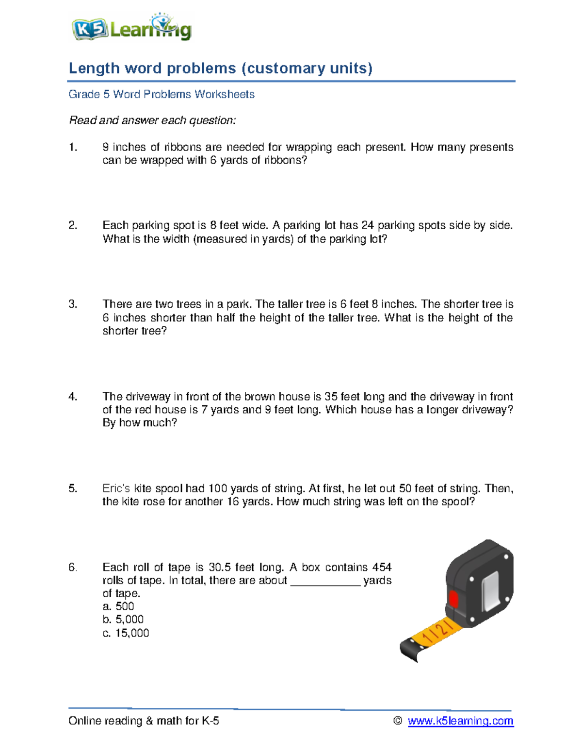 Length word problems - 9 inches of ribbons are needed for wrapping each ...