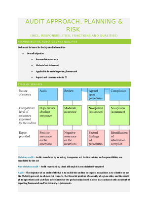 447158742 South Africa CTA Audit Cheat Sheet - AUDIT CHEAT SHEET The ...