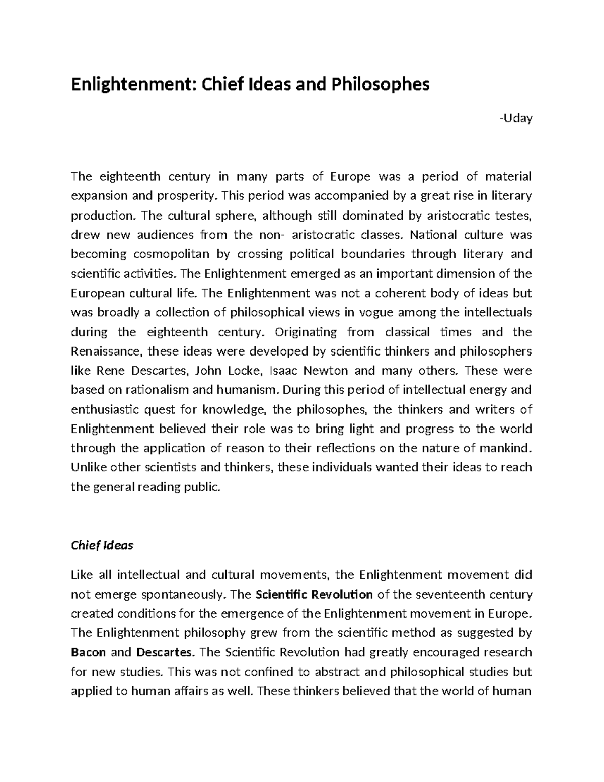 Enlightenment-chief ideas and philosophes - Enlightenment: Chief Ideas ...