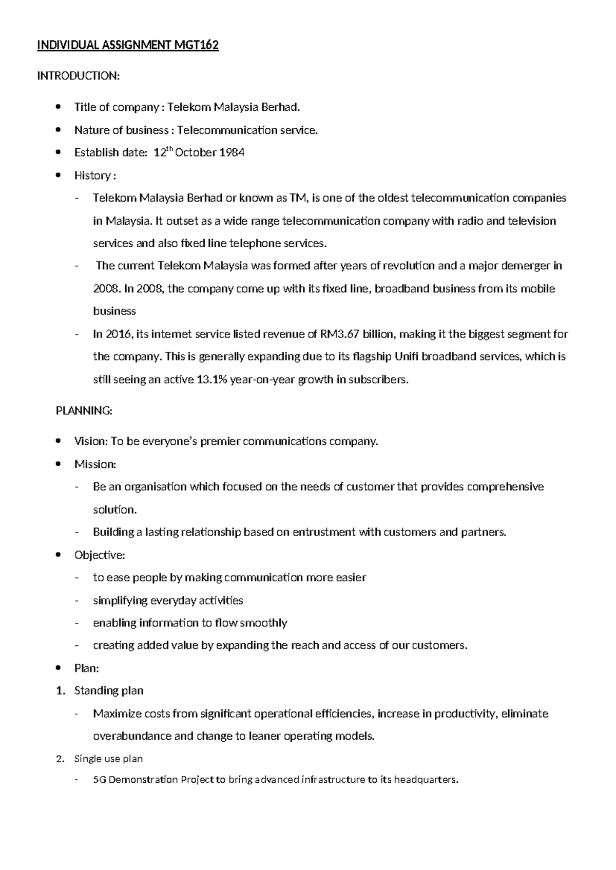 Individual assignment - C - INDIVIDUAL ASSIGNMENT MGT INTRODUCTION ...