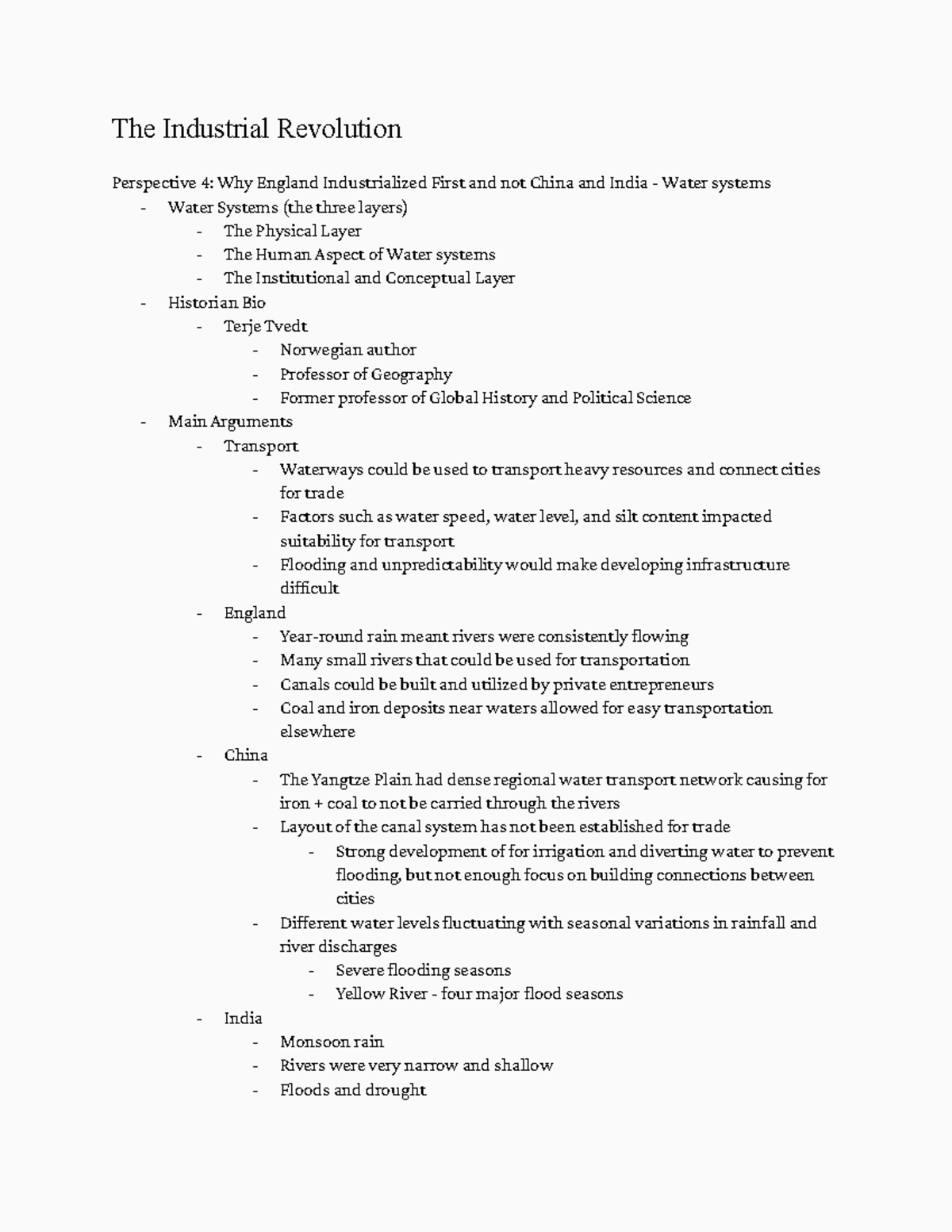 Why England Industrialized First and not China/India - Studocu