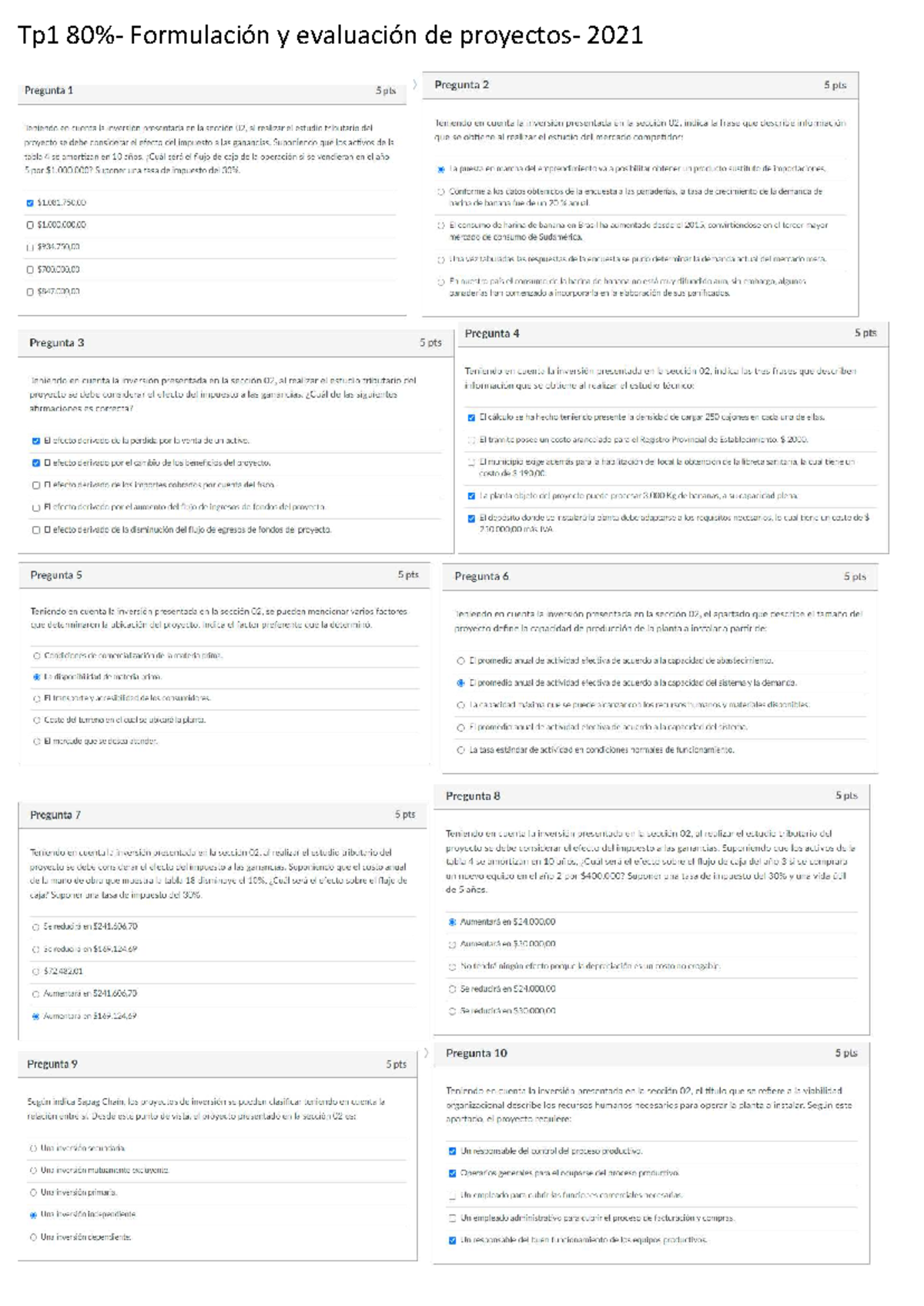 Trabajo practico n0 1 formulacion y evaluacion de proyectos 2021 80 - Tp1 Formulación y ...
