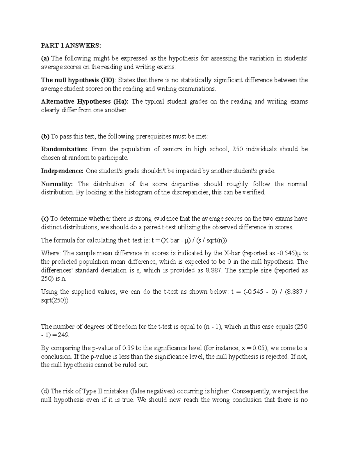 MATH 1281 Learning Journal UNIT 4 - PART 1 ANSWERS: (a) The following might be expressed as the ...