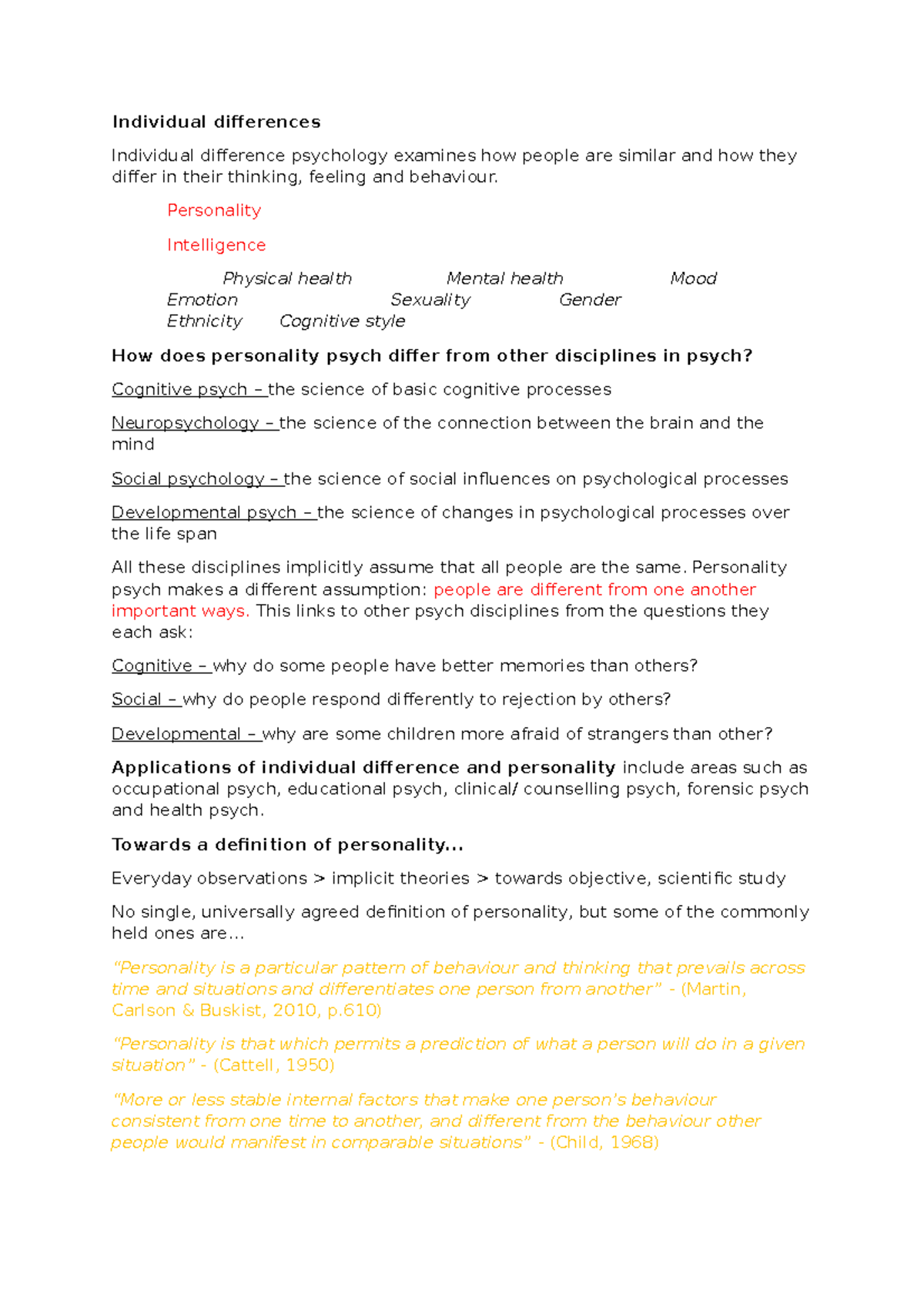 Individual differences - week 10 - Individual differences Individual ...